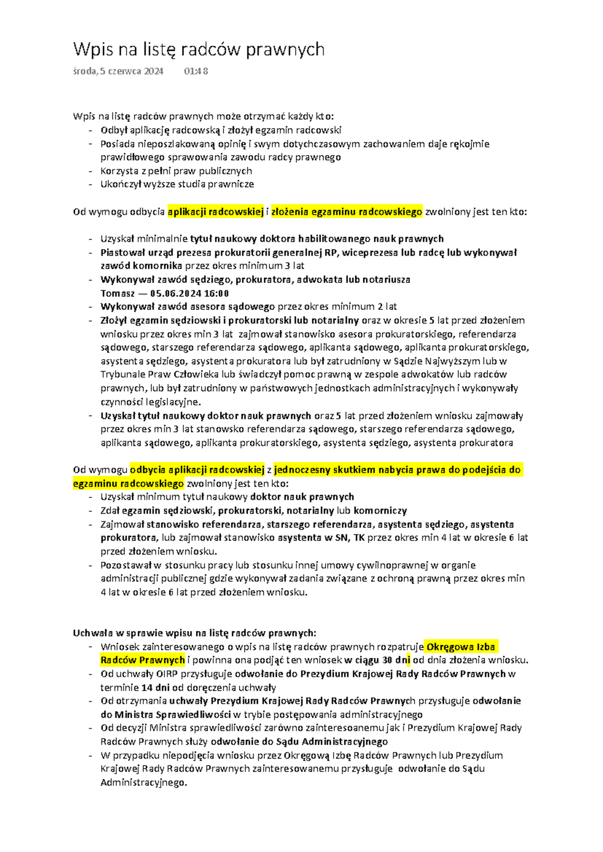 Wpis na listę Radców Prawnych - Wpis na listę radców prawnych może ...