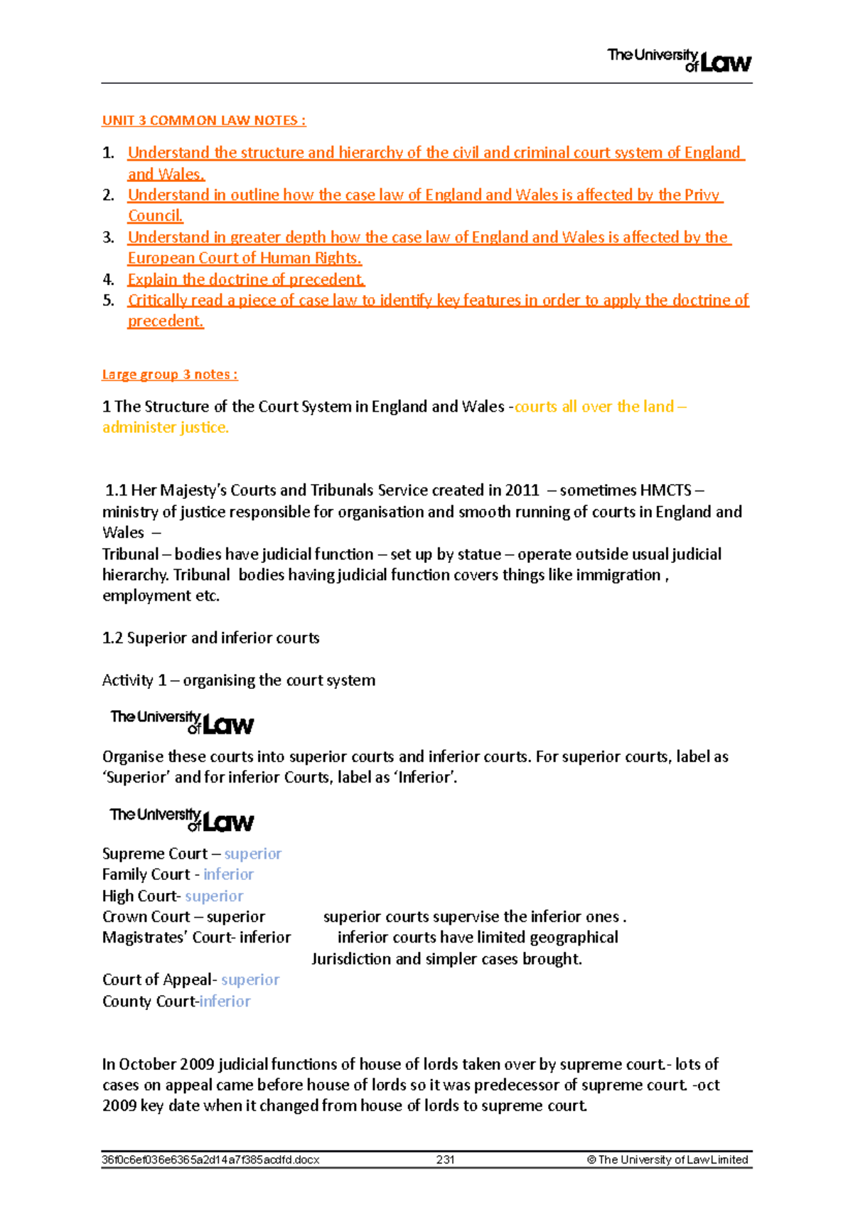 Common law 3 - ;;;;; - UNIT 3 COMMON LAW NOTES : Understand the ...