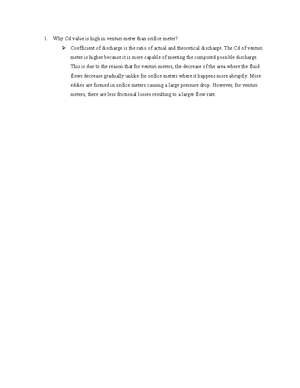Assignment 2 - Practice Problems - Venture meters are used for flow measuring. How? Venturi ...