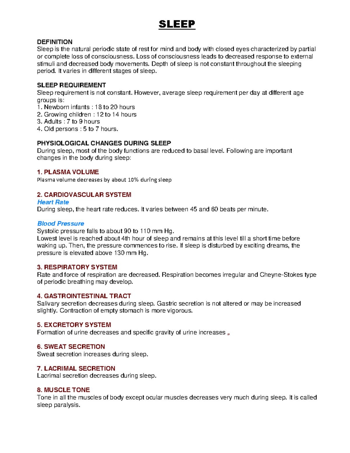 Explanation of Sleep - SLEEP DEFINITION Sleep is the natural periodic ...