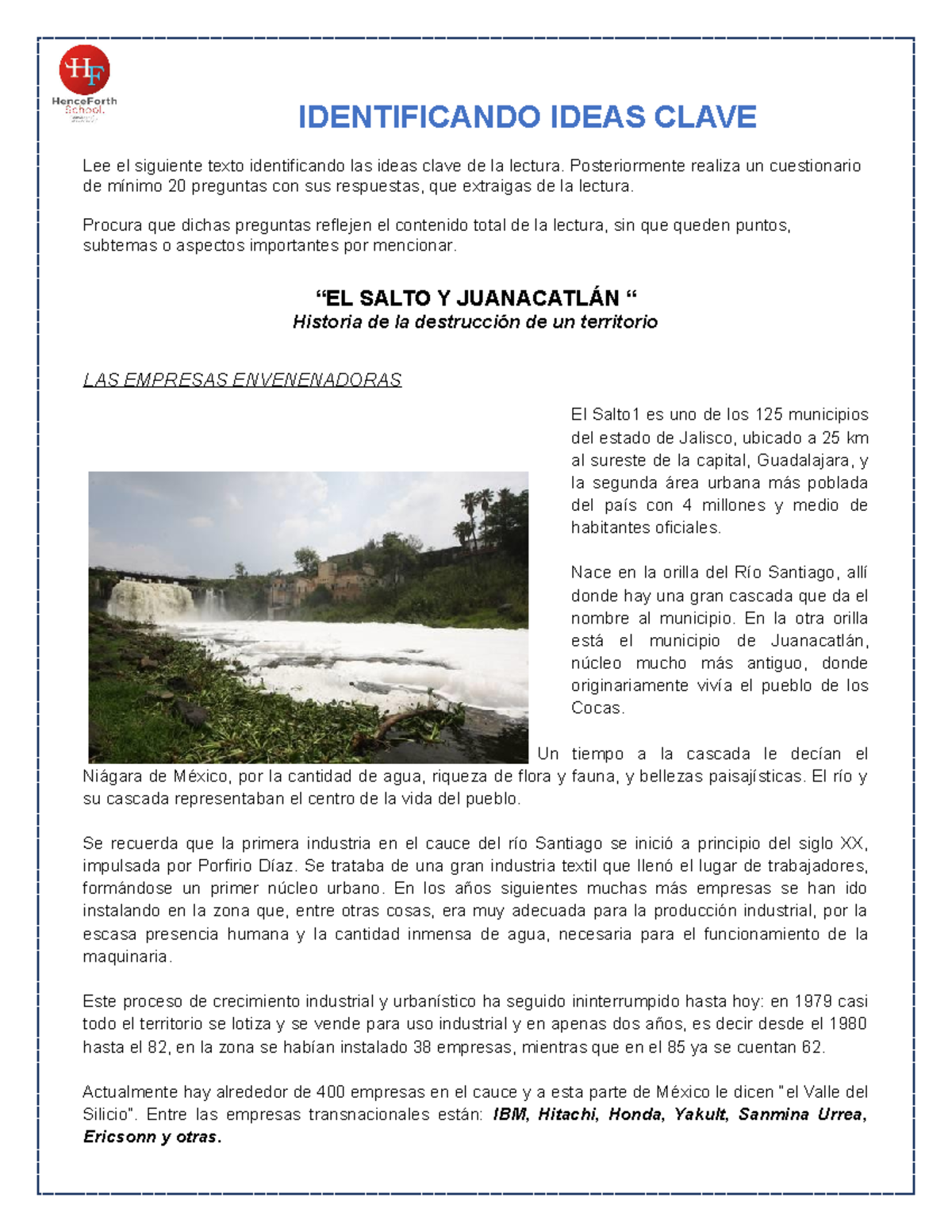 Ideas Clave - prepa en linea - IDENTIFICANDO IDEAS CLAVE Lee el ...