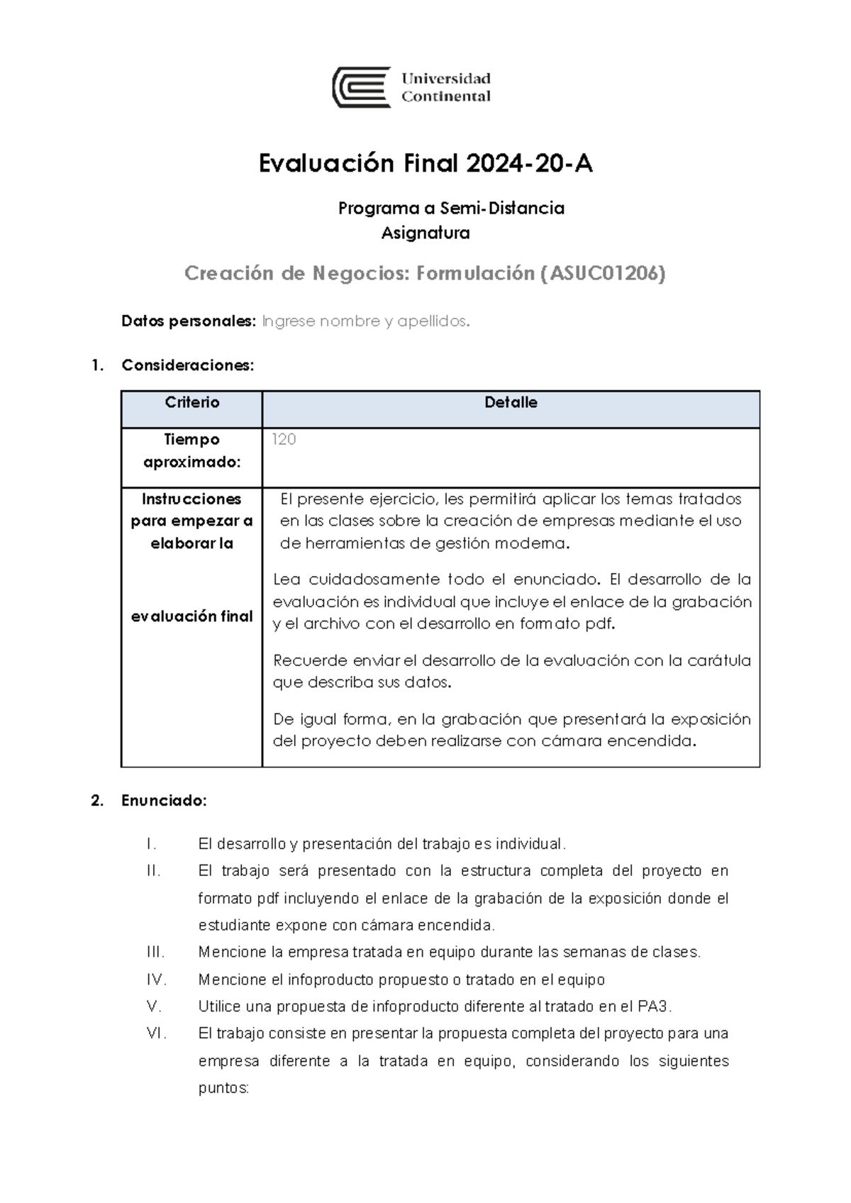 Evaluación Final Creaneg- Consigna 2024-20A - Evaluación Final 2024 - 20 - A Programa a - Studocu