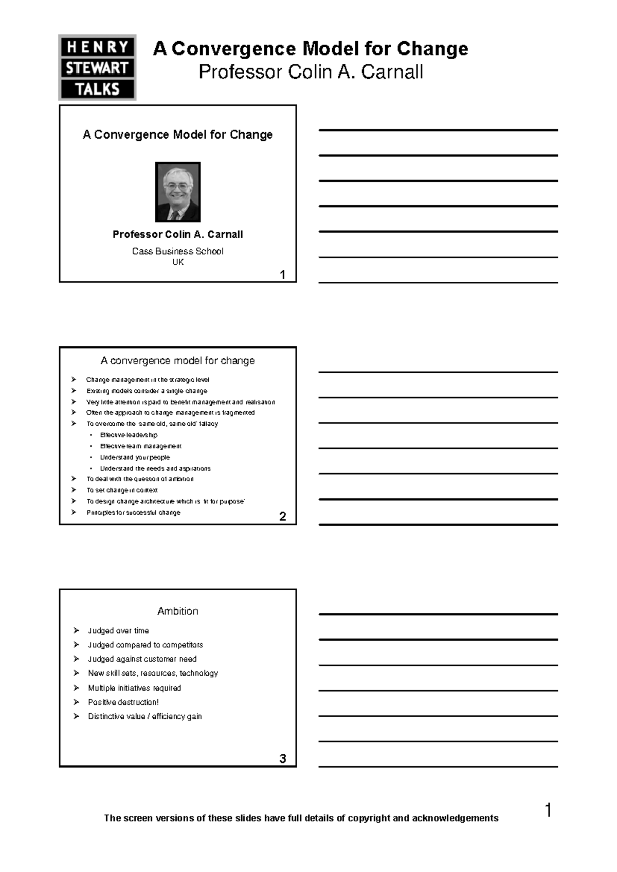 Convergence model for change Carnall - Professor Colin A. Carnall A ...