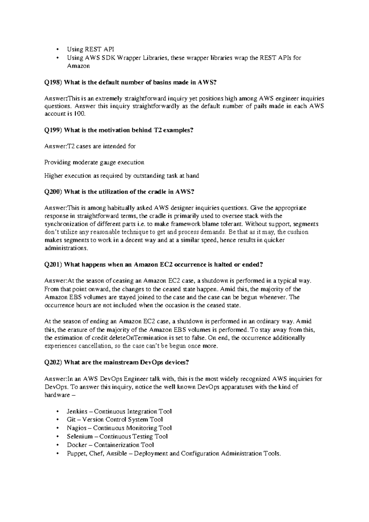 Aws questions-6 - AWS cloud practitioner questions and answers - Using REST API Using AWS SDK ...