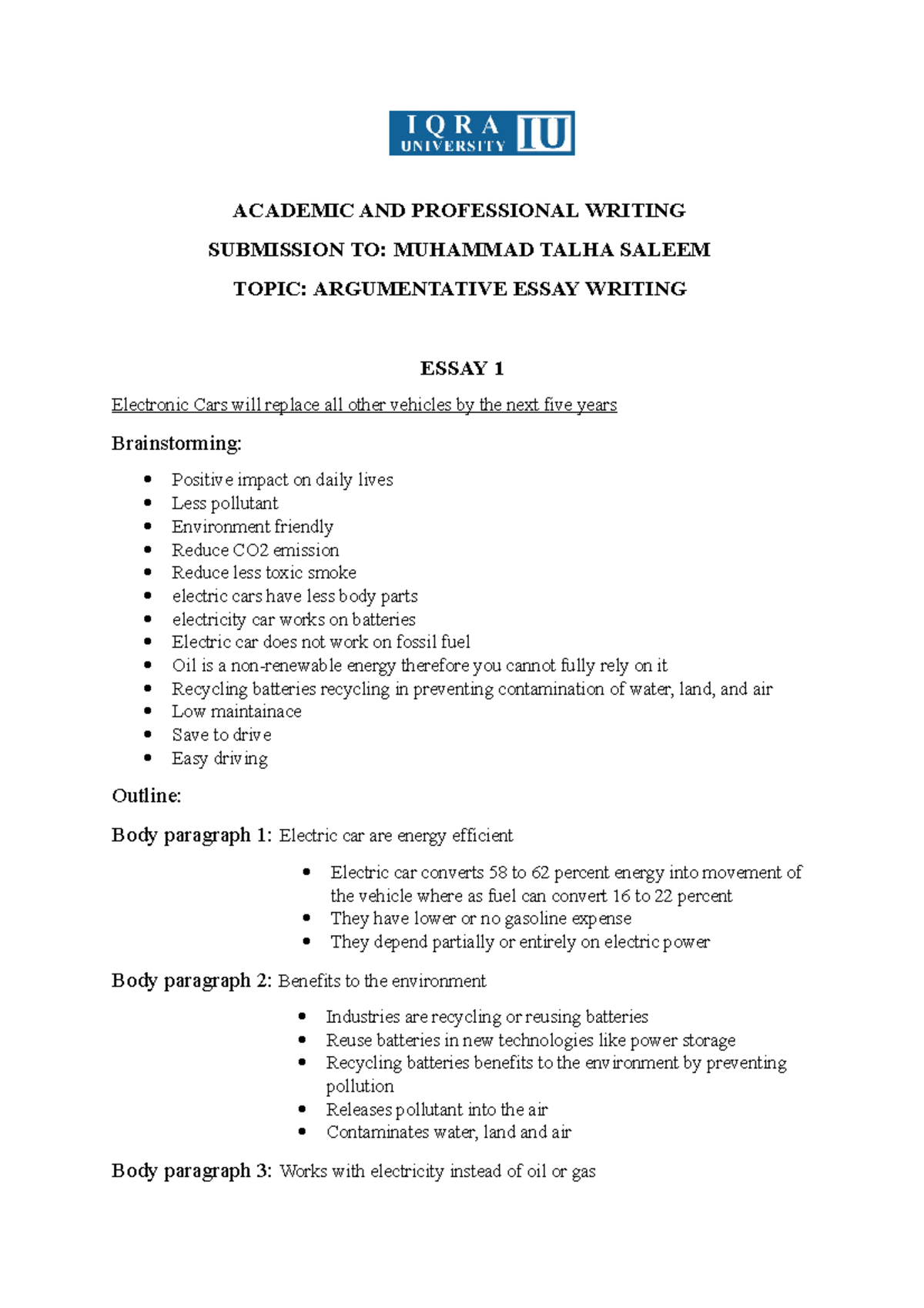 Academic and professional writing (essay) - ACADEMIC AND PROFESSIONAL ...