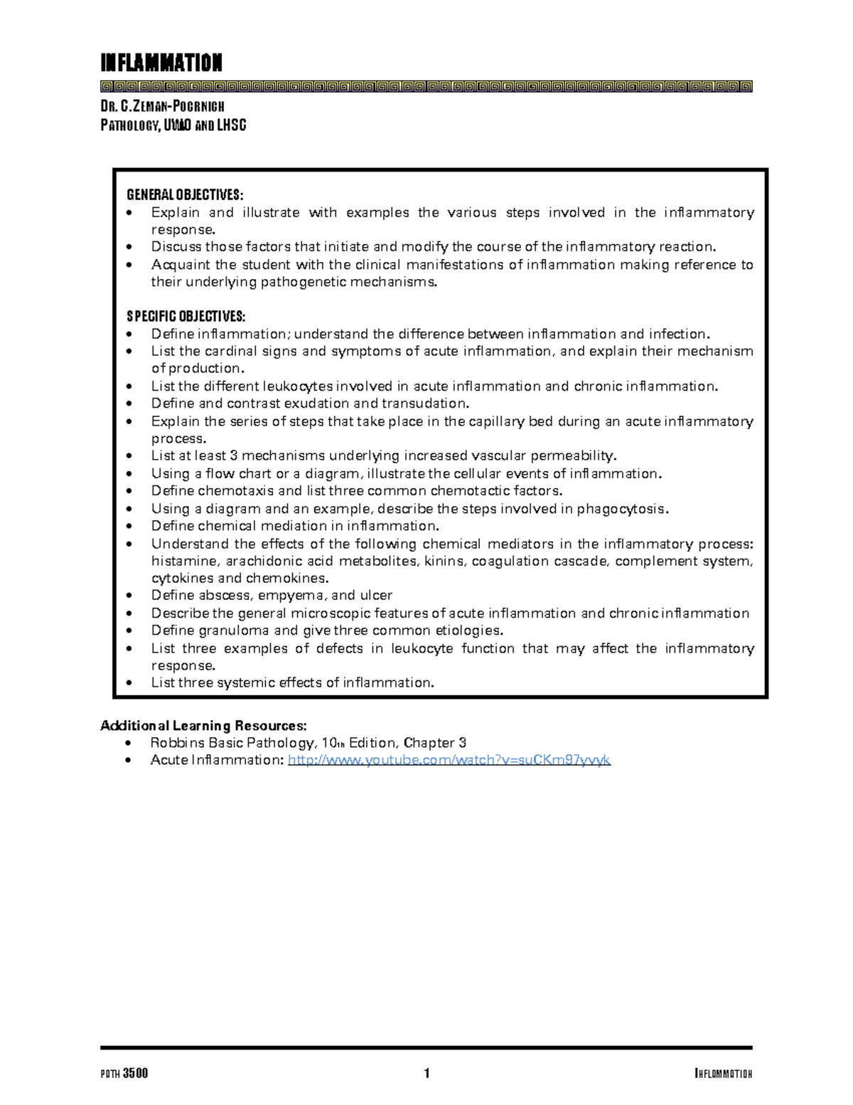 Zeman-Pocrnich+-+Inflammation+2019 - INFLAMMATION DR. C. ZEMAN-POCRNICH ...