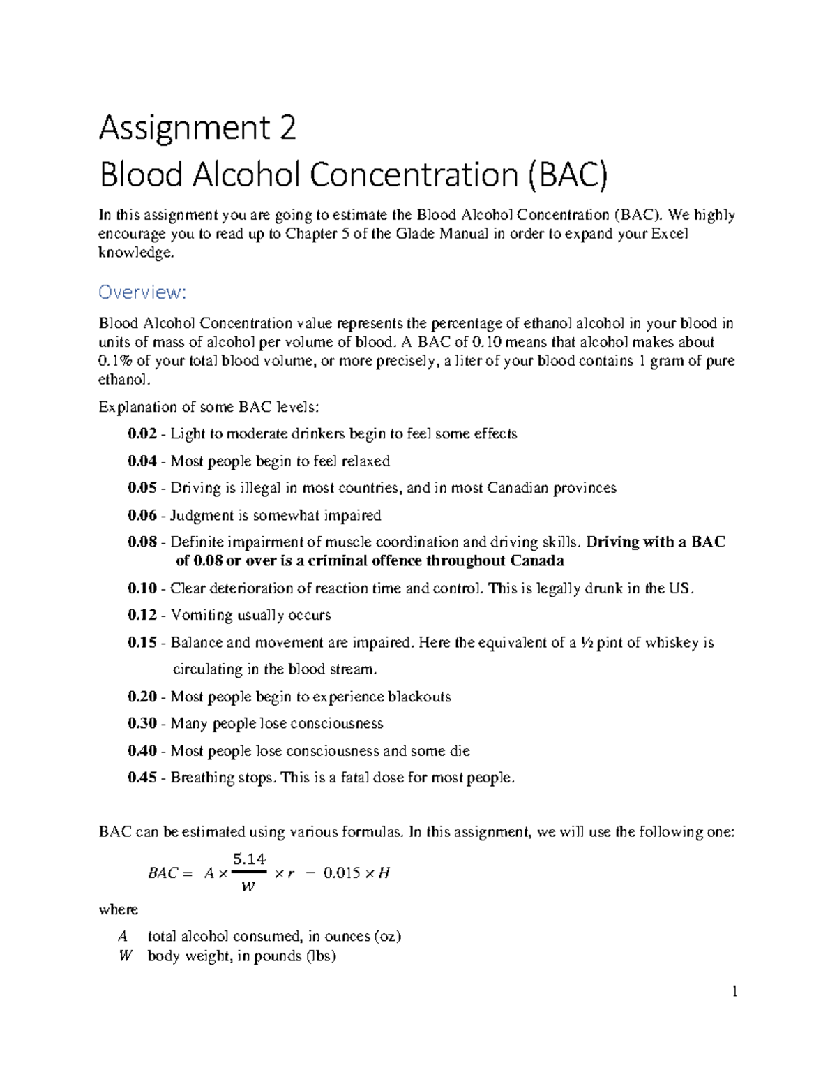 Assignment-Two - Assignment 2 Help - Assignment 2 Blood Alcohol ...