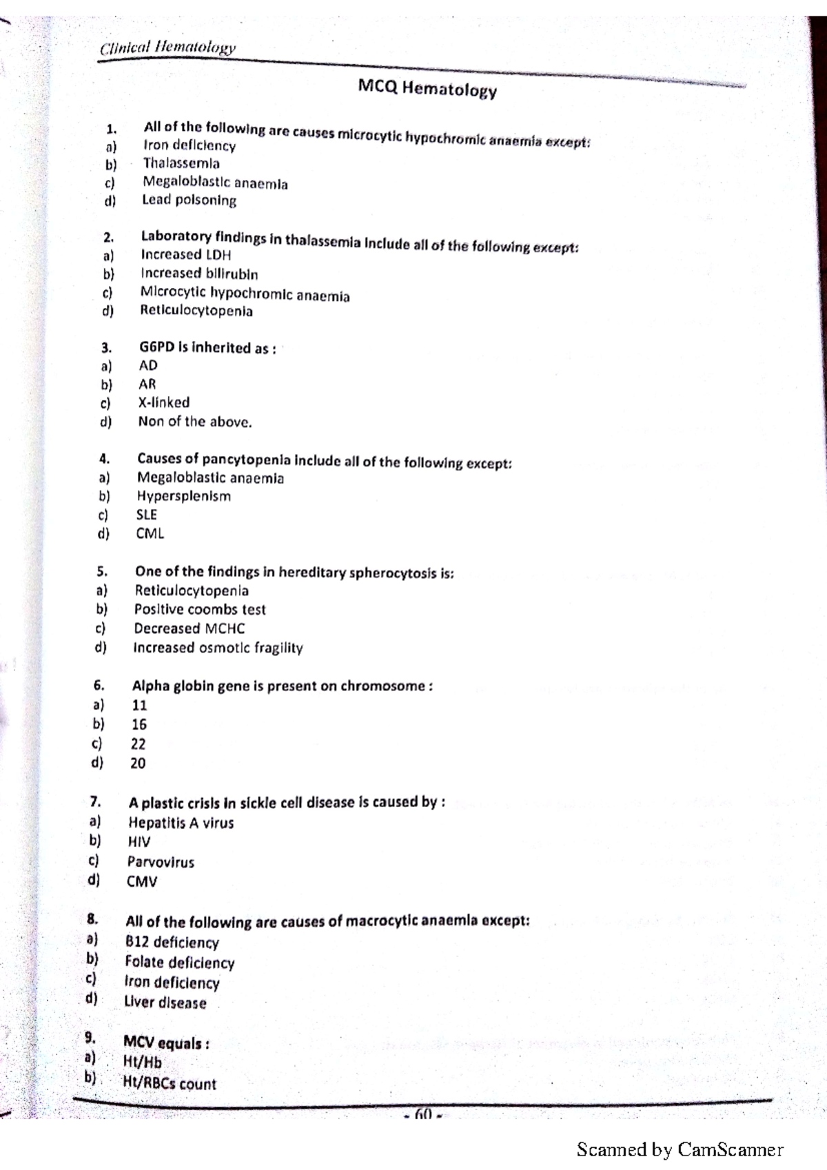 Clinical pathology new mcqs.pdf · version 1 - Studocu