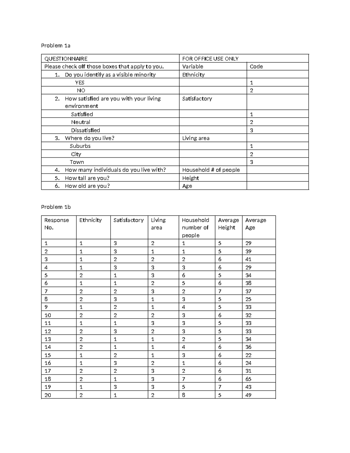Computer - midterm - Problem 1a QUESTIONNAIRE FOR OFFICE USE ONLY Please check off those boxes ...