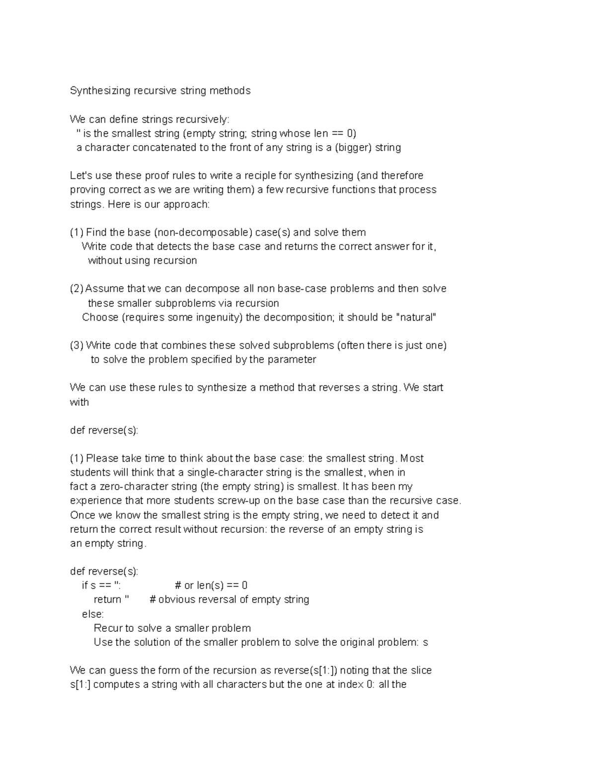 Recursion 3 - Lecture notes - ICS33 - UCI - Studocu Recursion 3 - Lecture notes - ICS33 - UCI - Studocu