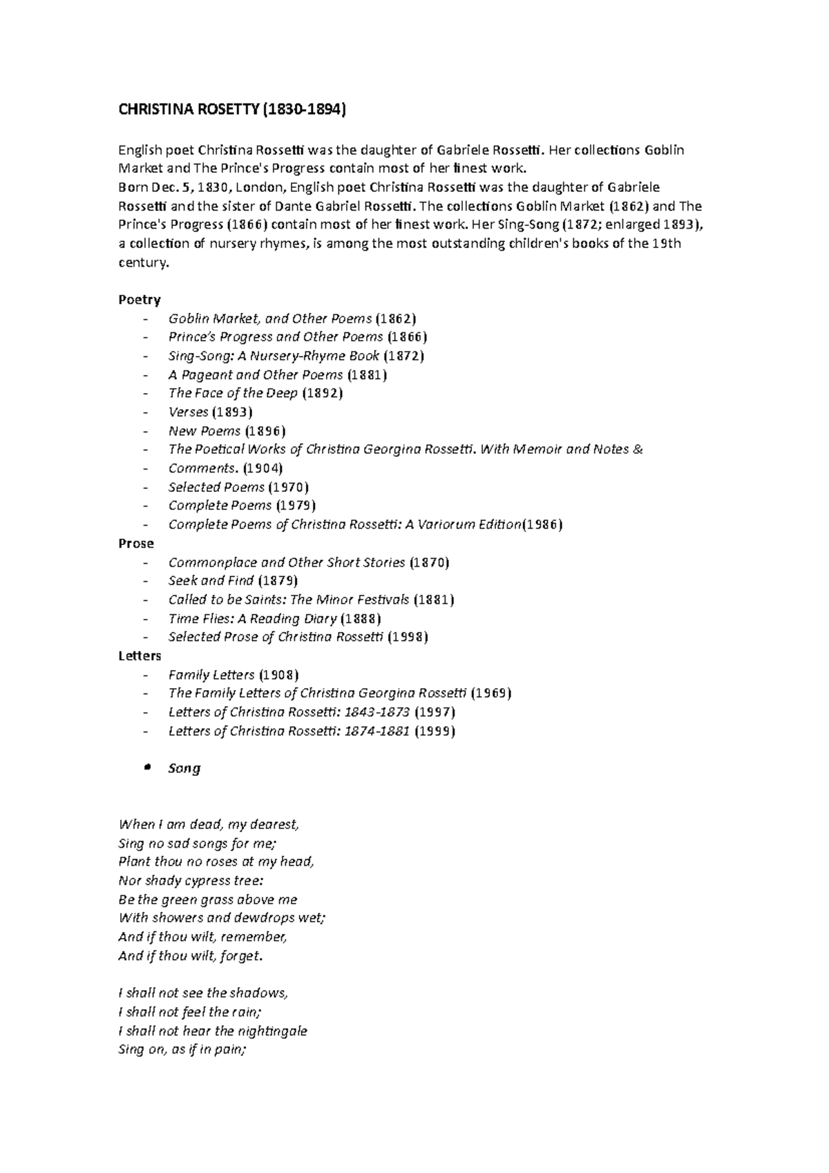 19. Christina Rosetty - CHRISTINA ROSETTY (1830-1894) English poet ...
