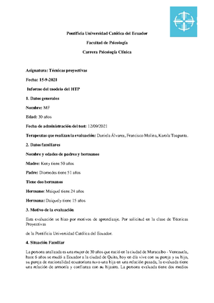 Preguntas HTP (CASA, ÁRBOL, PERSONA) - Cuestionario HTP 1. ¿Qué es el ...