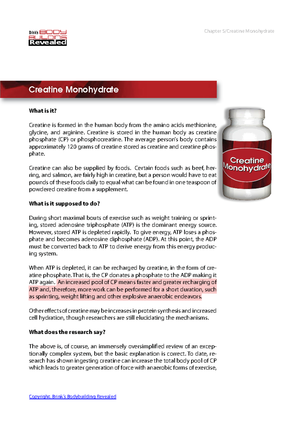 Creatine Monohydrate - Warning: Popup annotation has a missing or ...