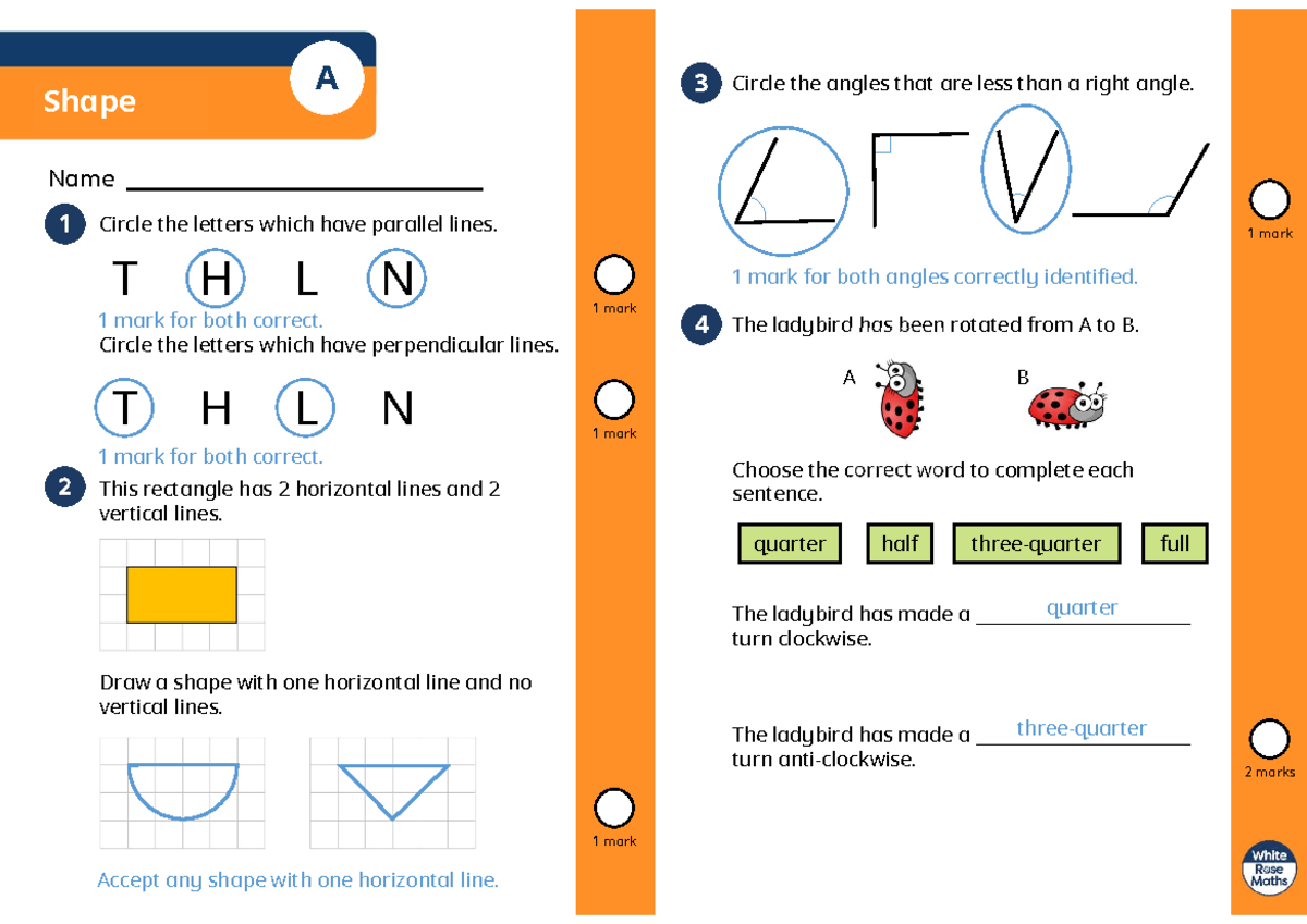 Y3Sum Eo B 4 - Shape Answers - Place value Name A Shape Circle the ...