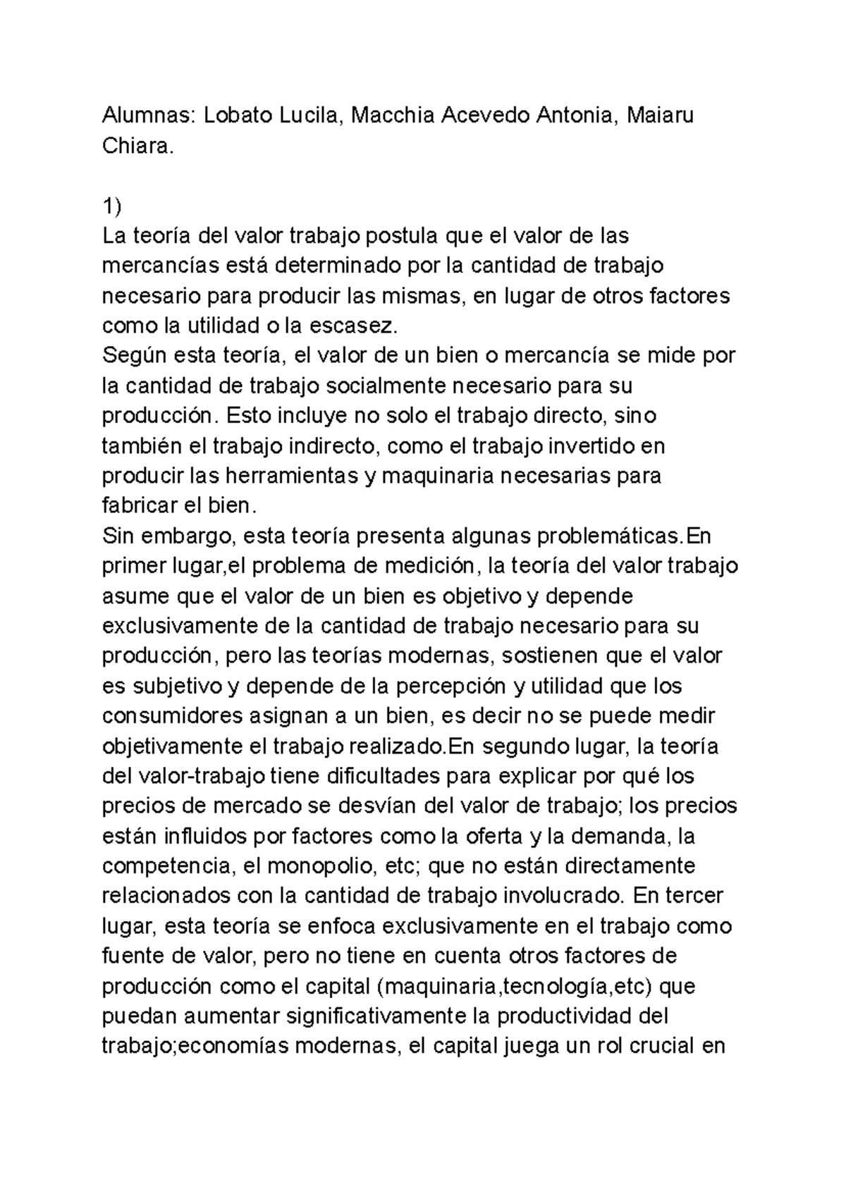 TP Economia - catedra bechinsky - Alumnas: Lobato Lucila, Macchia ...