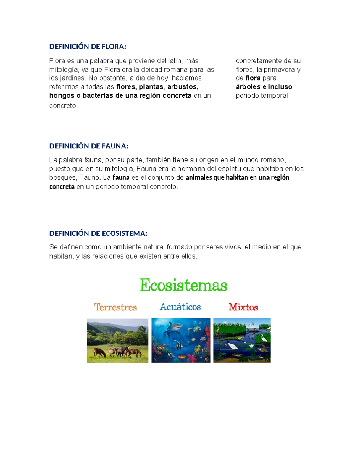 Definición DE Flora, fauna y ecosistema - DEFINICIÓN DE FLORA: Flora es ...
