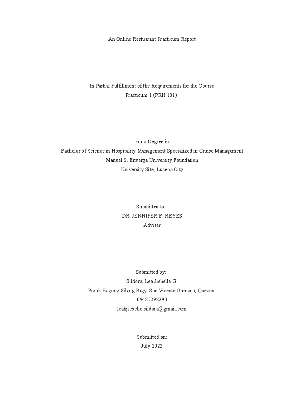 PRH101 Sildora, Lea Jiebelle 2022 - An Online Restuarant Practicum ...