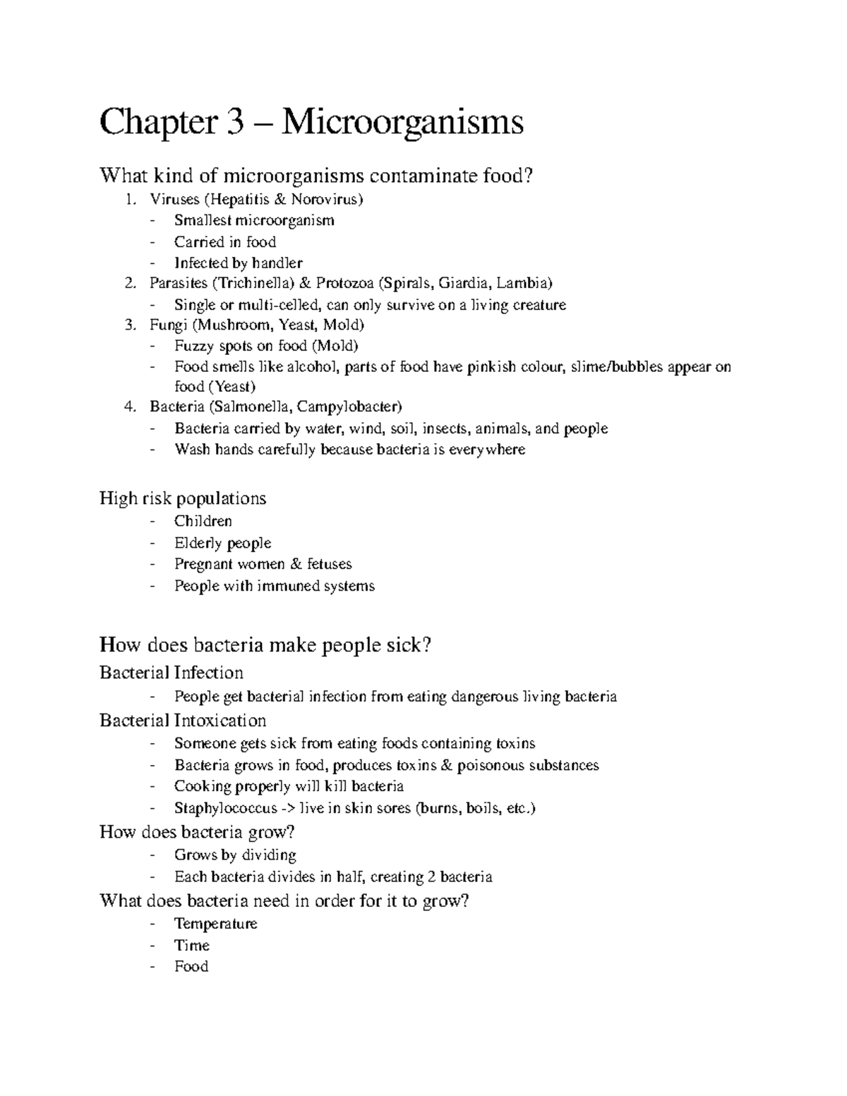 Chapter 3 - Microorganisms - Chapt er 3 – Microorgani sms What kind of ...