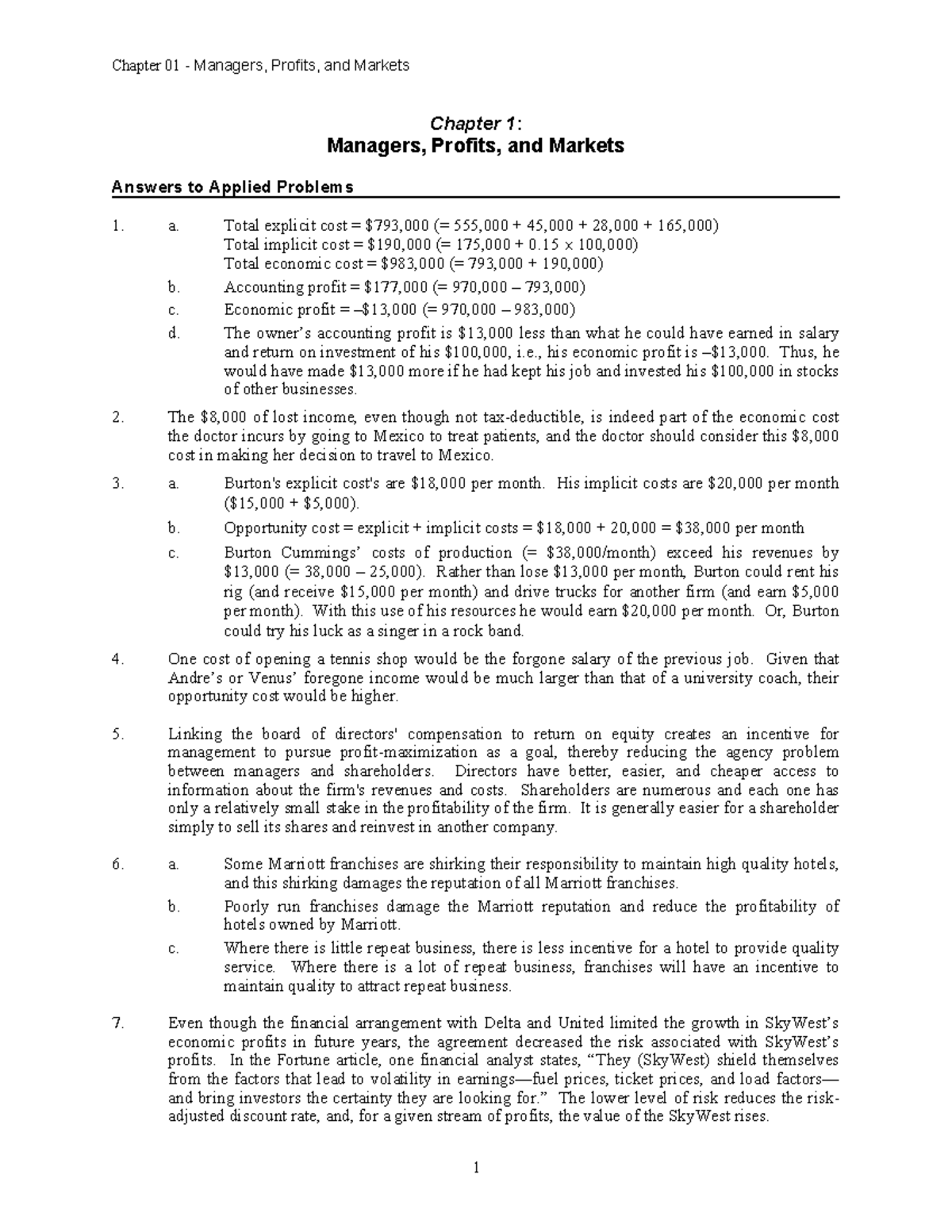 Ch 01 - MPM - Study Guide - Answers to Applied Problems Homework ...