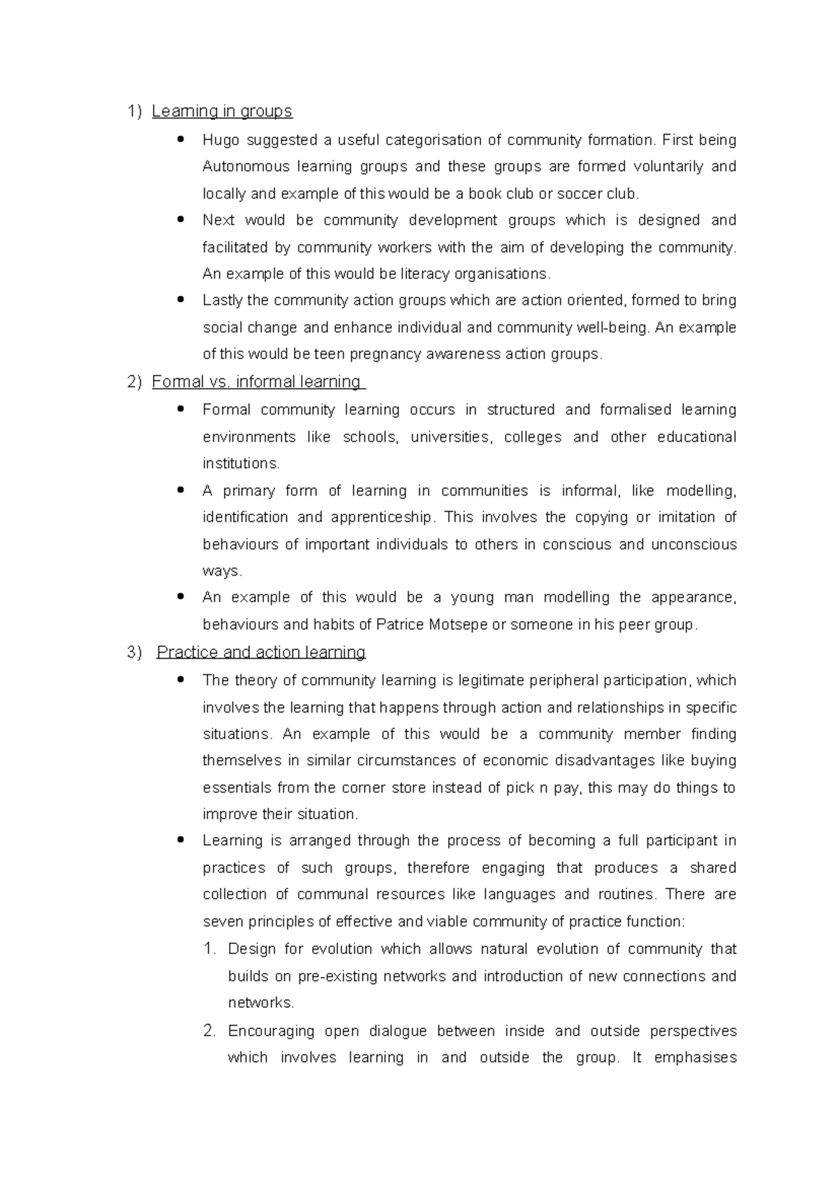 ICE Task 2 - community psychology - 1) Learning in groups Hugo ...