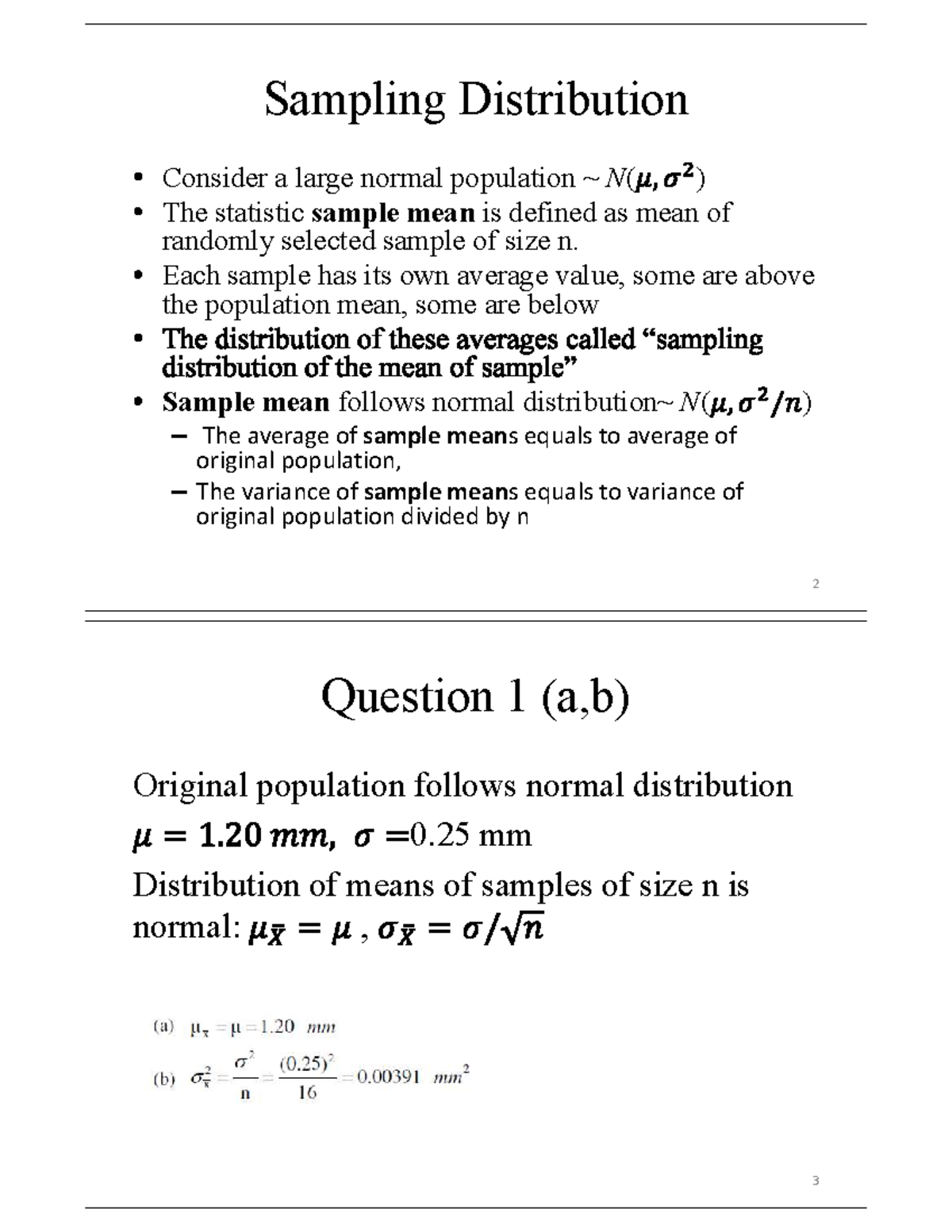 ENDG 319 S23 T05 Sol - week 5 tutorial - Sampling Distribution Consider ...