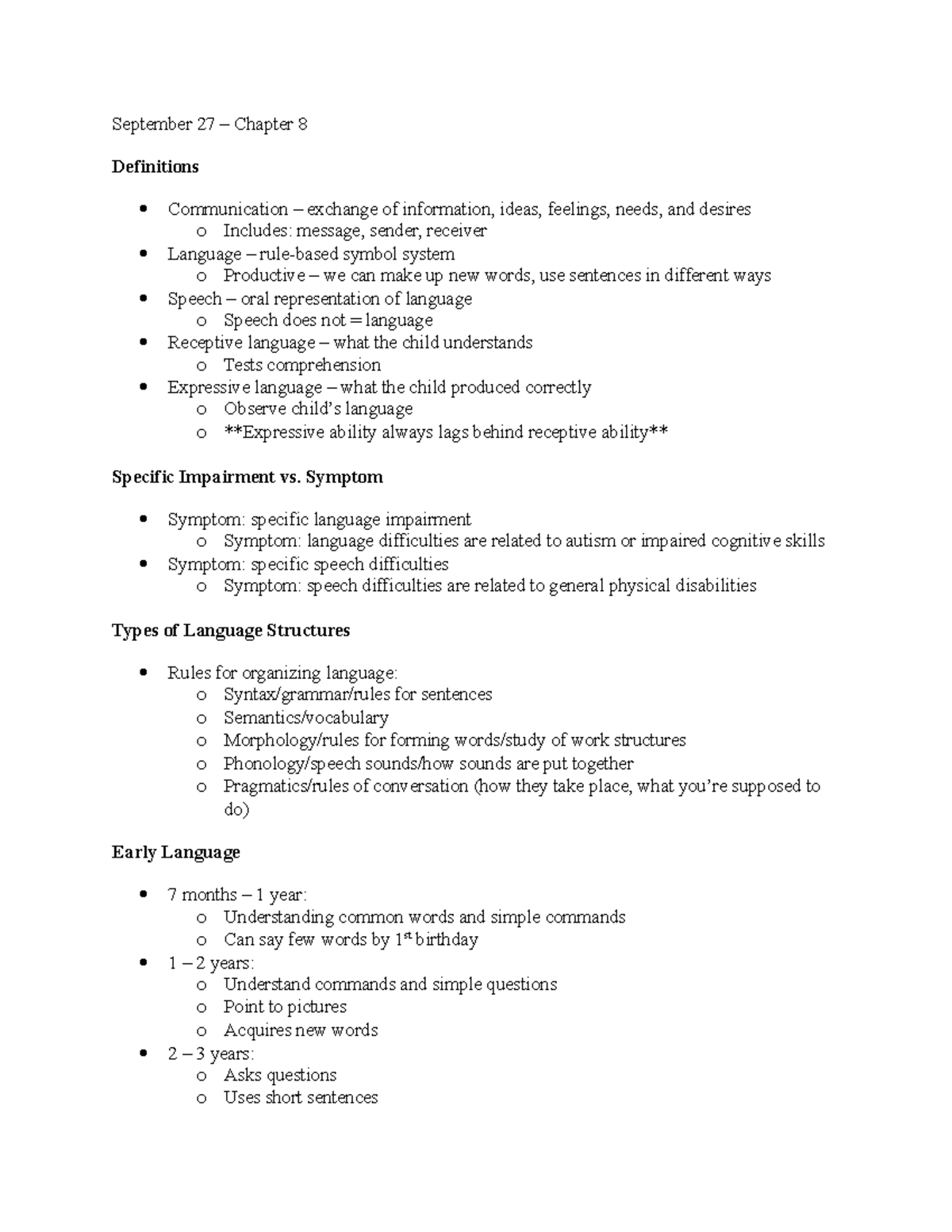 8 - communication disorders - September 27 – Chapter 8 Definitions ...