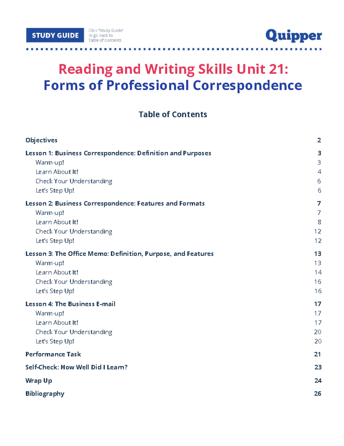 Reading and Writing Skills Unit 21 Forms of Professional Correspondence ...