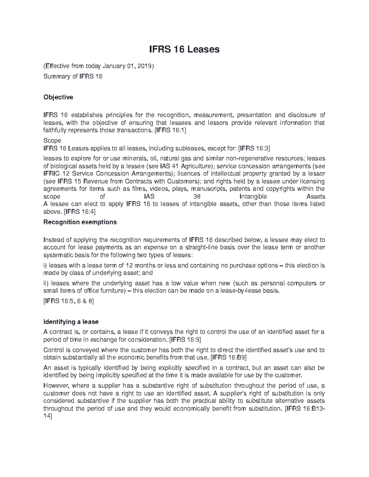 IFRS 16 Leases - IFRS 16 Leases (Effective from today January 01, 2019 ...