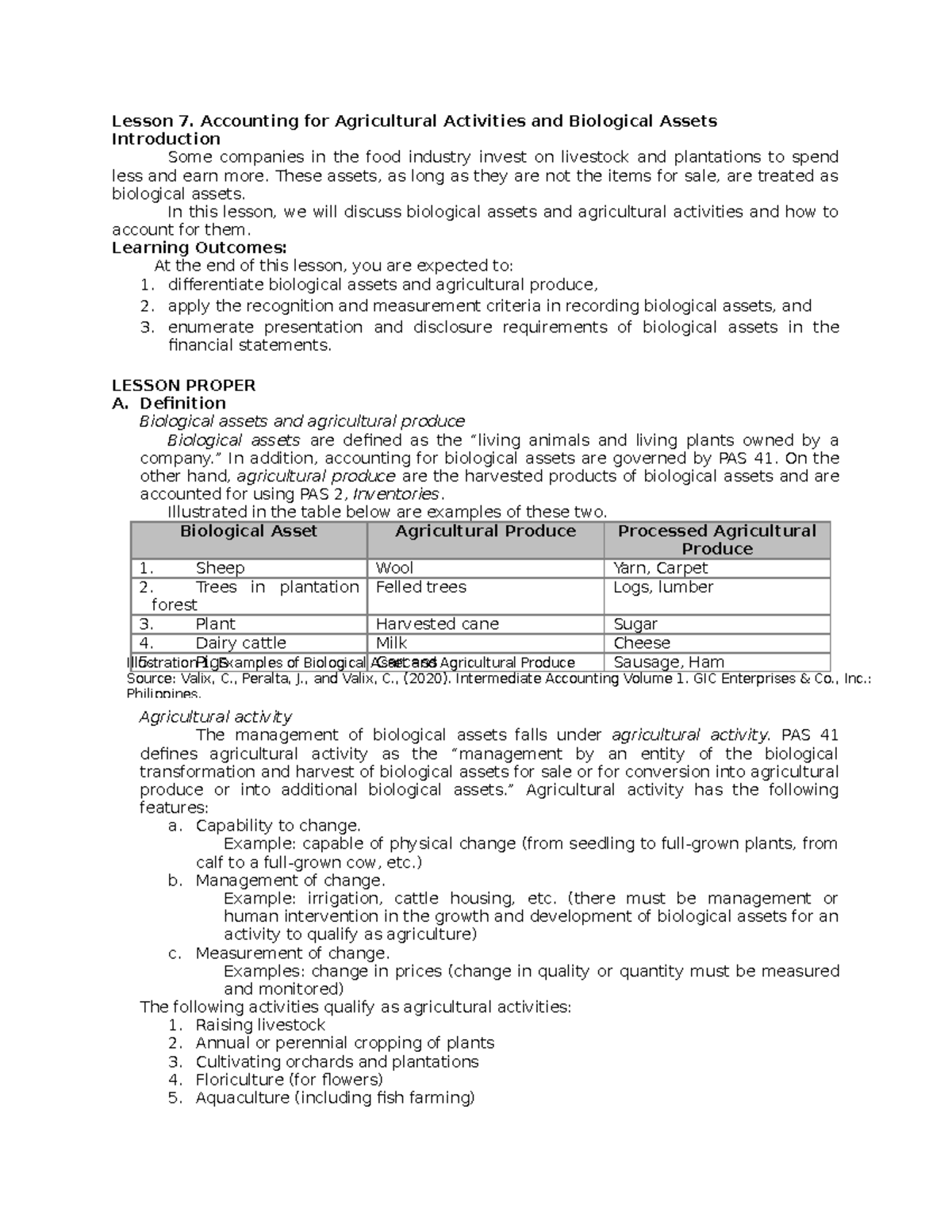 Accounting for biological assets (PFRS) - Lesson 7. Accounting for ...