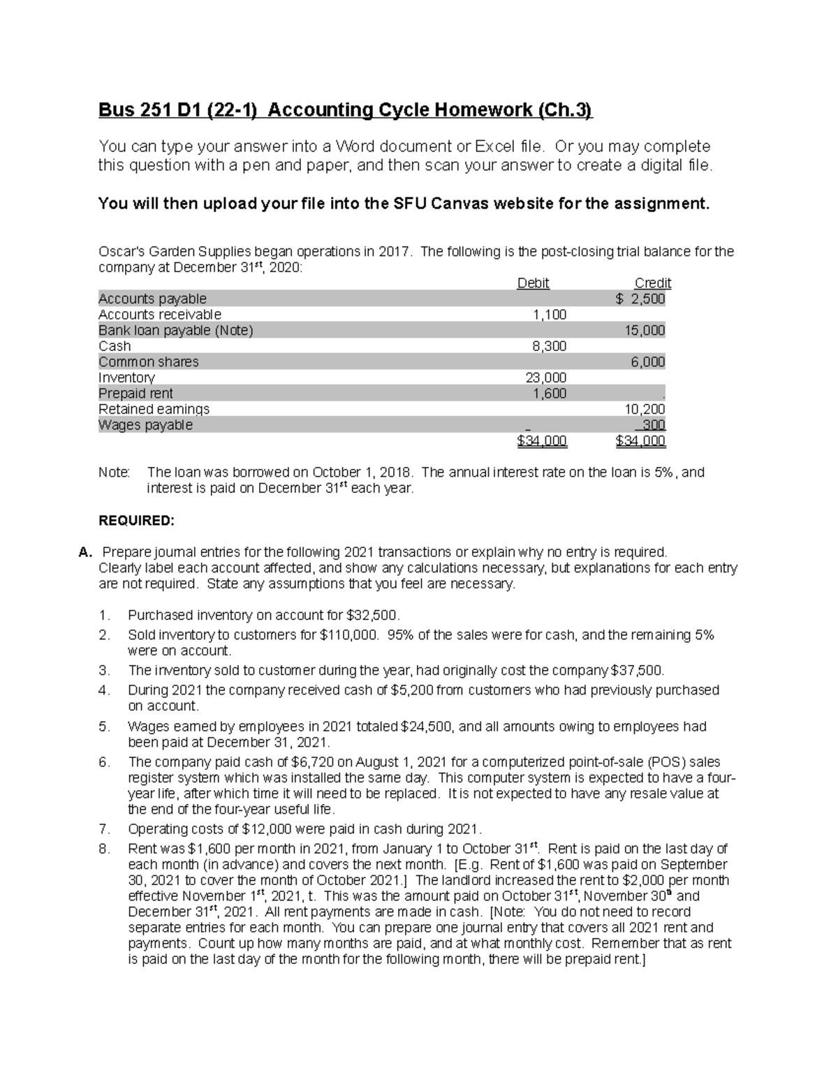 Week 4 Accounting Cycle Homework - Bus 251 D1 (22-1) Accounting Cycle ...