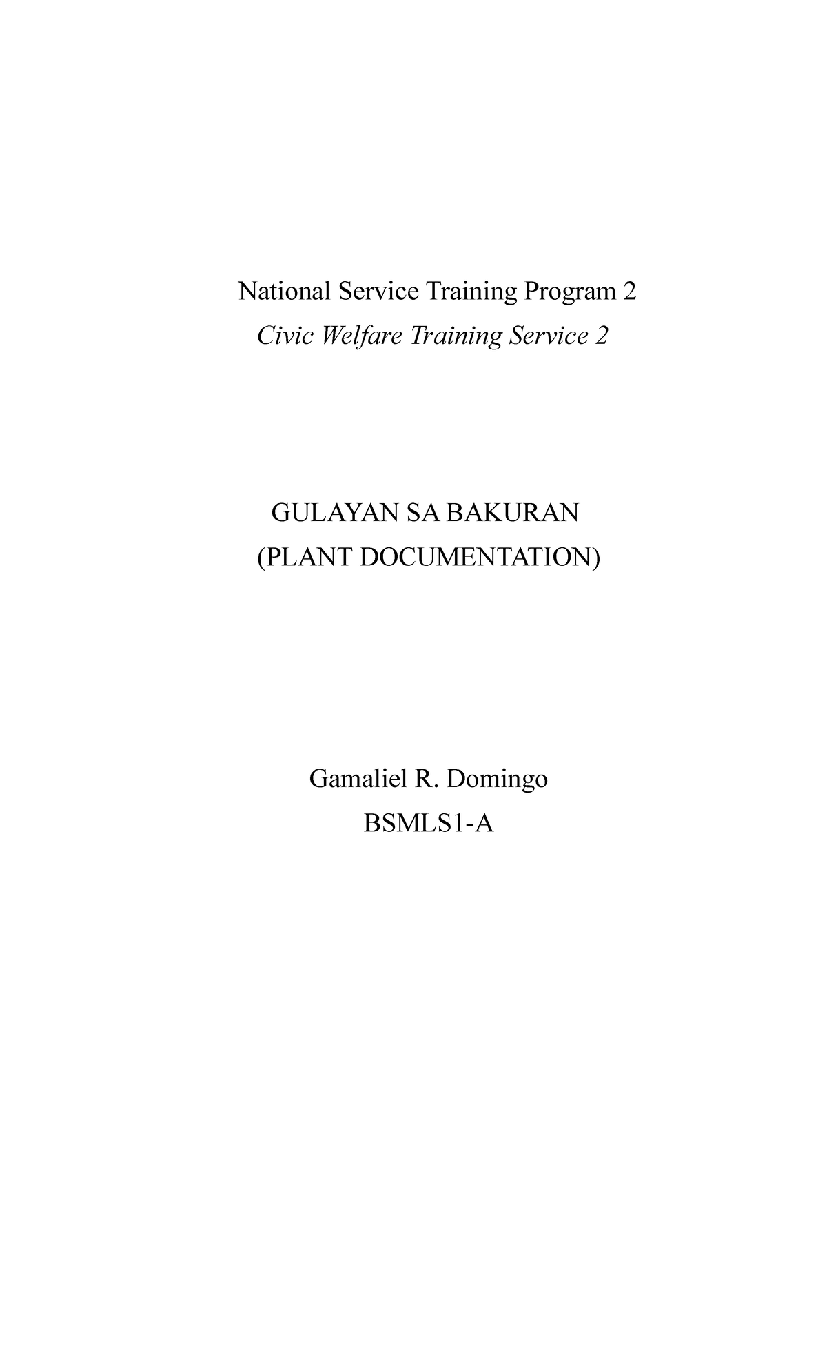 NSTP plant documentation-converted - Computer Science - National ...