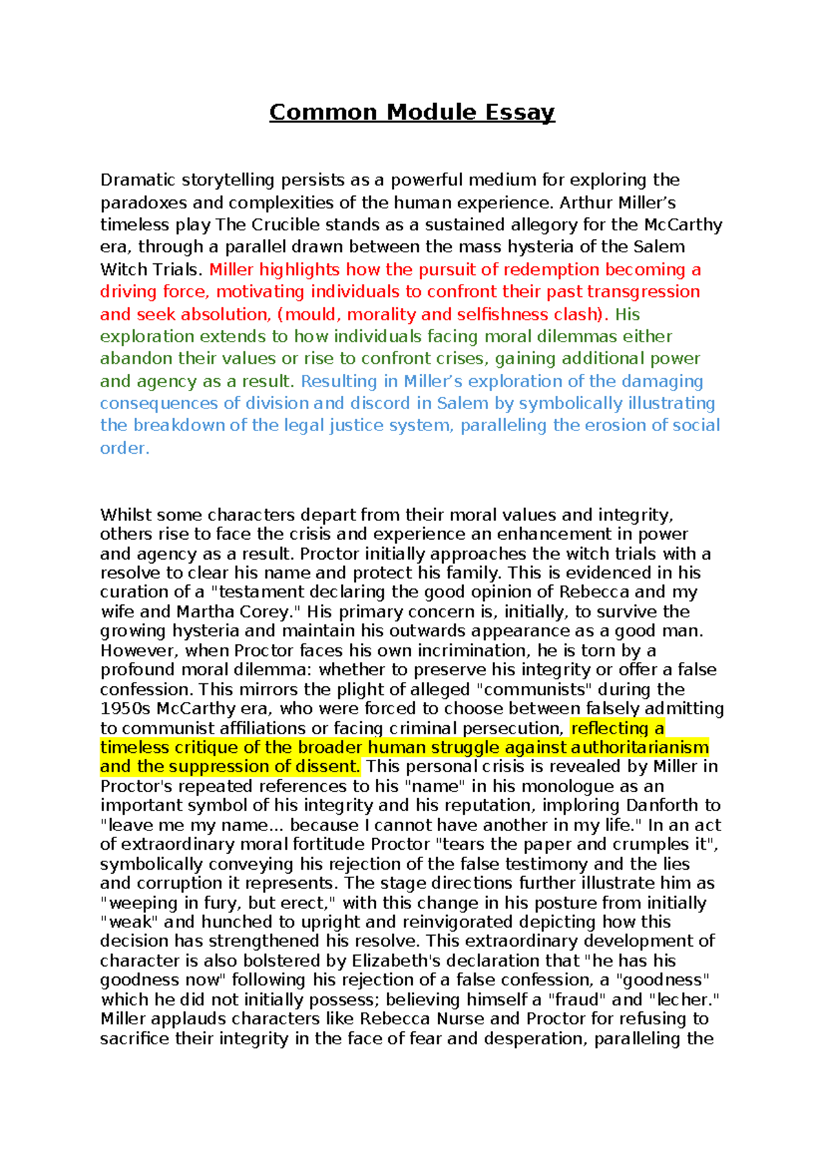 Common module essay - Common Module Essay Dramatic storytelling ...