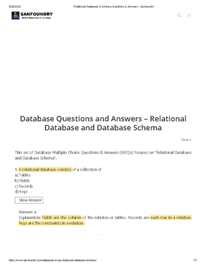 Entity-Relationship Model - Database Questions & Answers - Sanfoundry - « Prev Next » Database ...