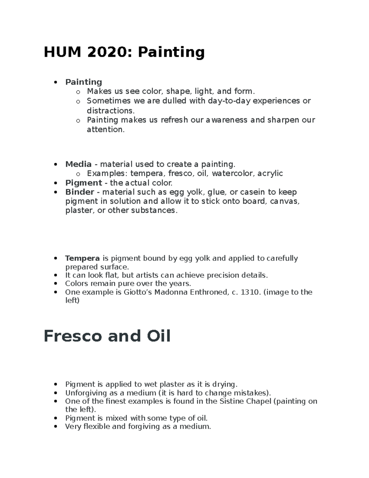 HUM Paintings - HUM 2020: Painting Painting o Makes us see color, shape ...