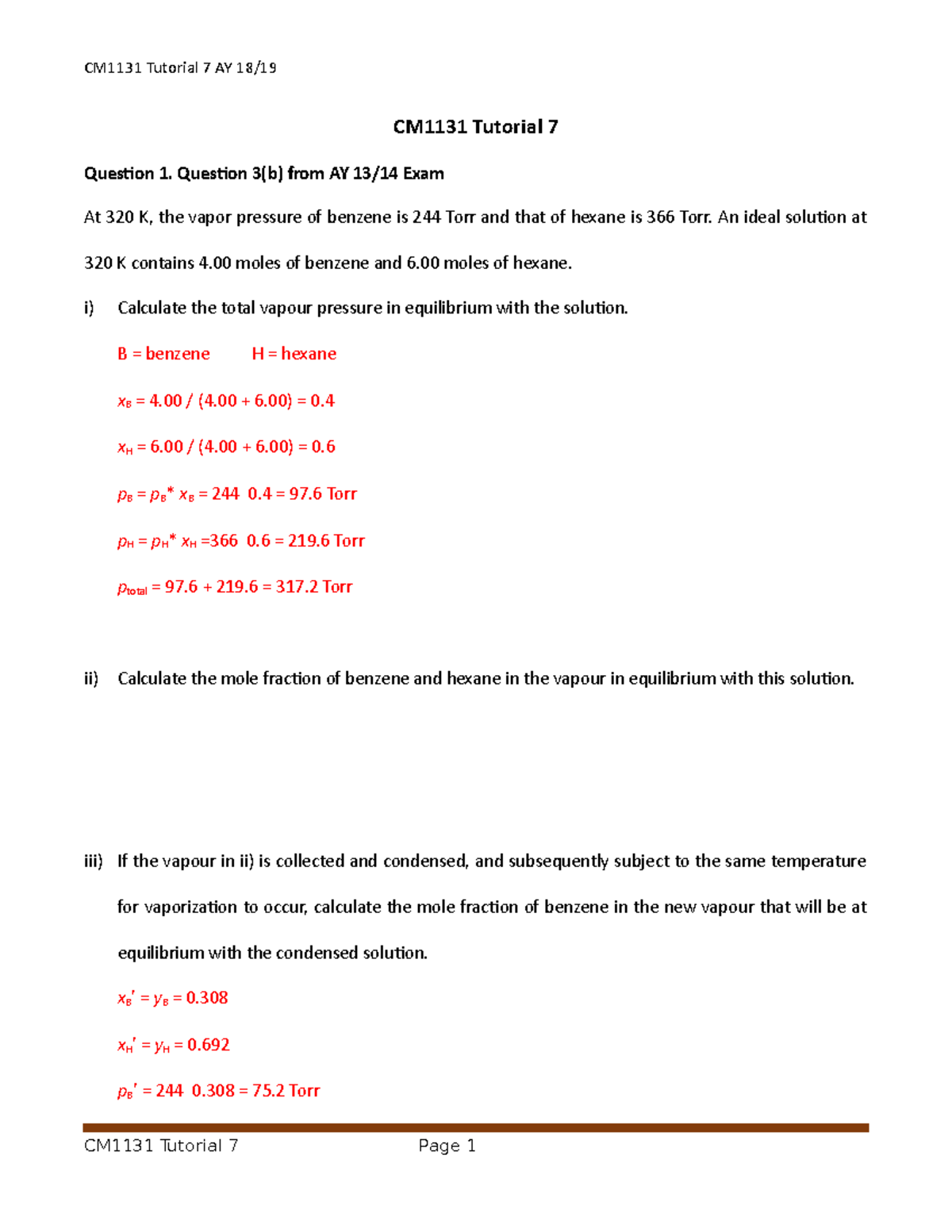 Tutorial 7 Active Solutions - CM1131 Tutorial 7 Question 1. Question 3(b) from AY 13/14 Exam At ...