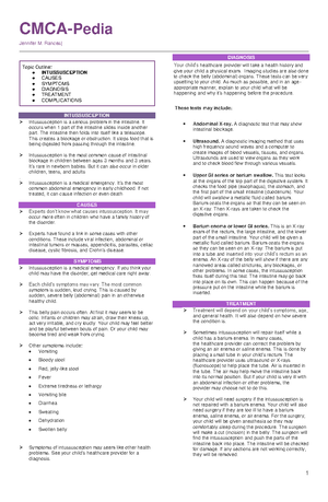 Pedia Hirschsprung Disease - CMCA-Pedia Jennifer M. Rances| 1 Topic ...
