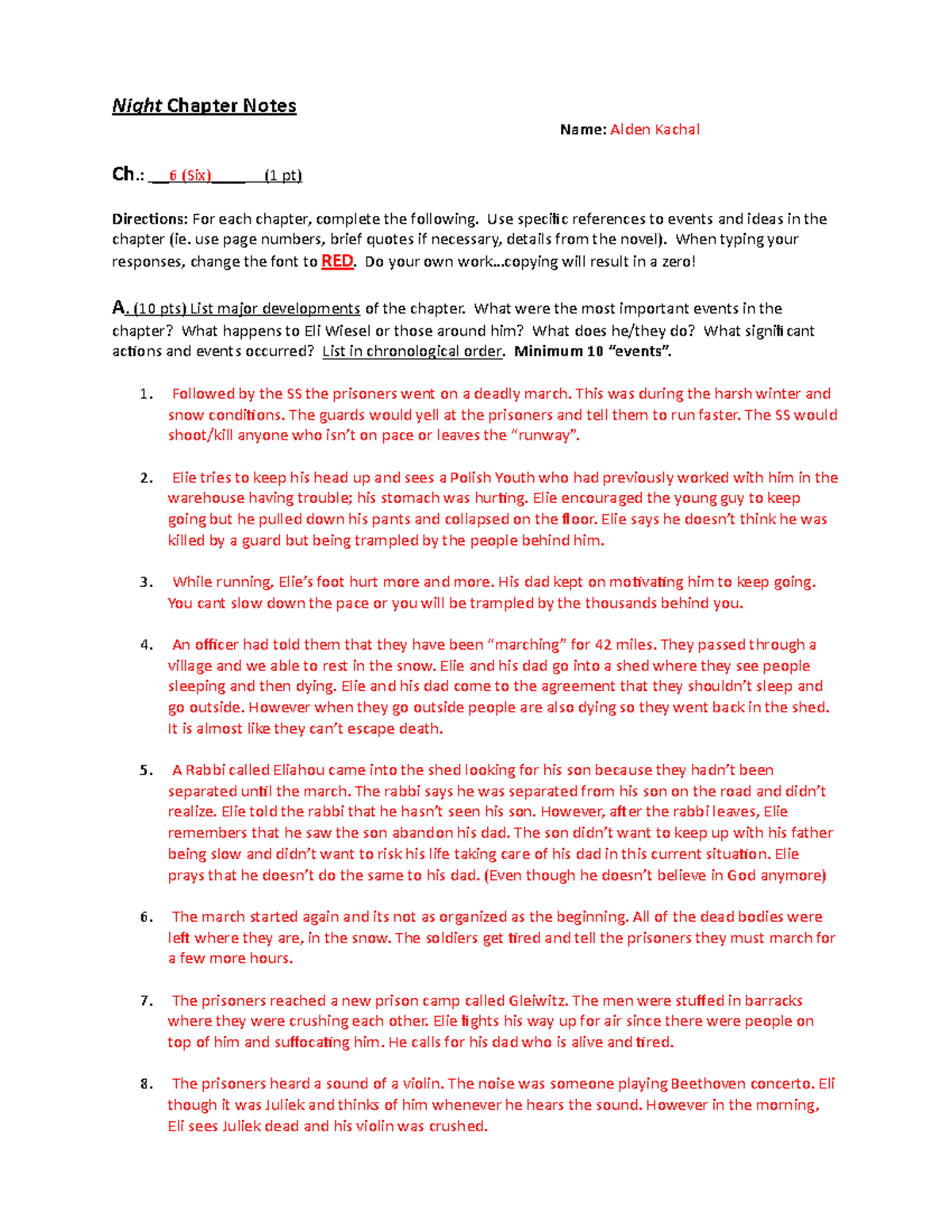 Chapter 6 Knight Notes - Night Chapter Notes Name: Alden Kachal Ch.: 6 ...