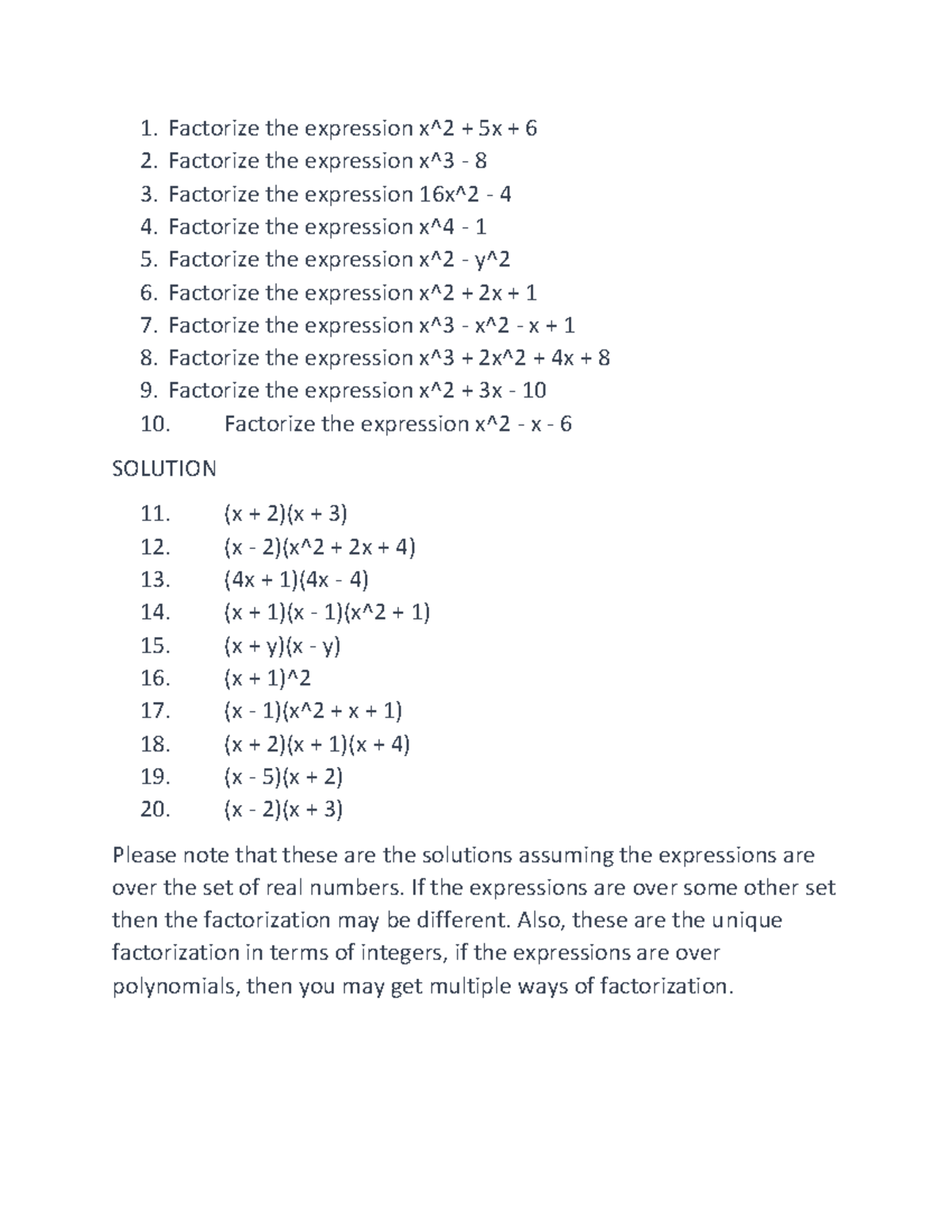 factorization-exercices-1-factorize-the-expression-x-2-5x-6