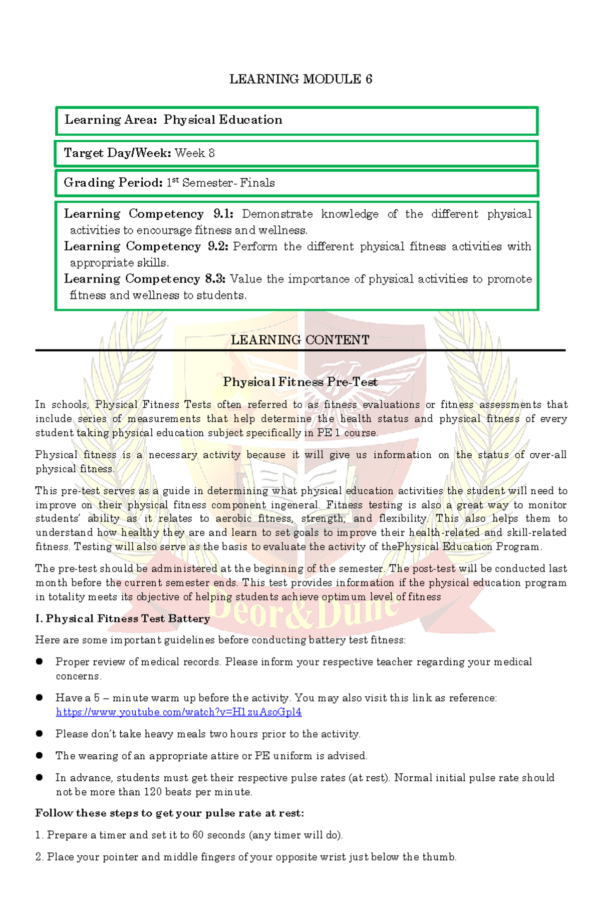 Finals- Module 7 - QQQ - LEARNING MODULE 6 LEARNING CONTENT Physical ...