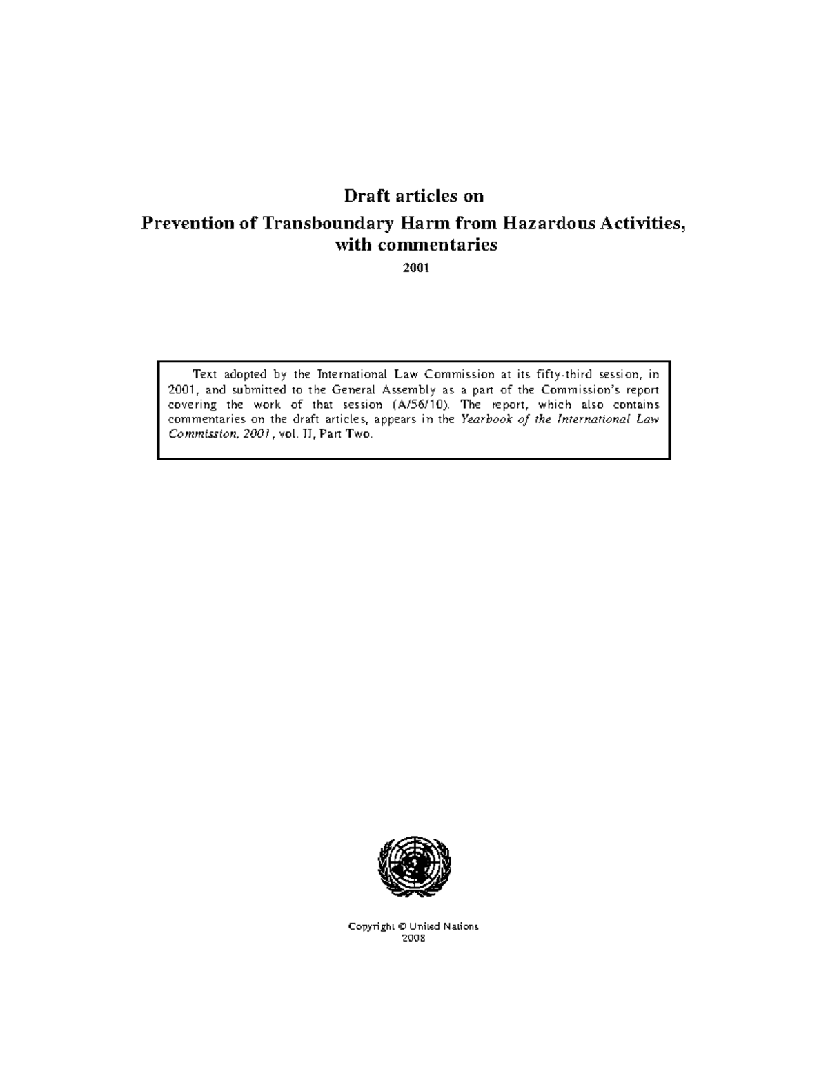 9 7 2001 - materials - Draft articles on Prevention of Transboundary ...