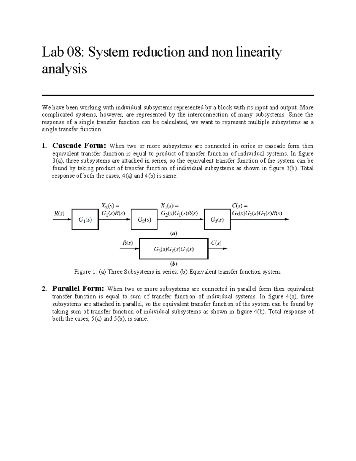 133228967441051643 - sac - Lab 08: System reduction and non linearity analysis We have been ...