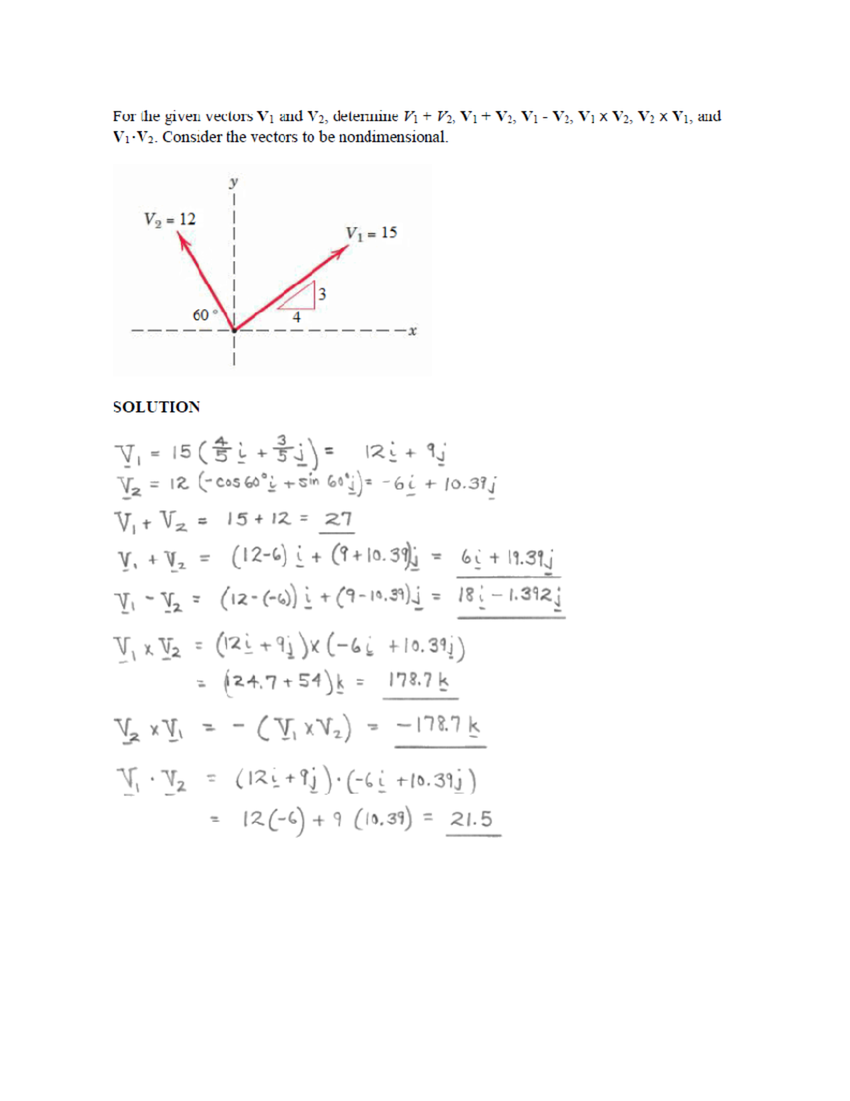 MEC31 Module 1 Activity Answer KEYS - For the given vectors V1 and V2 ...