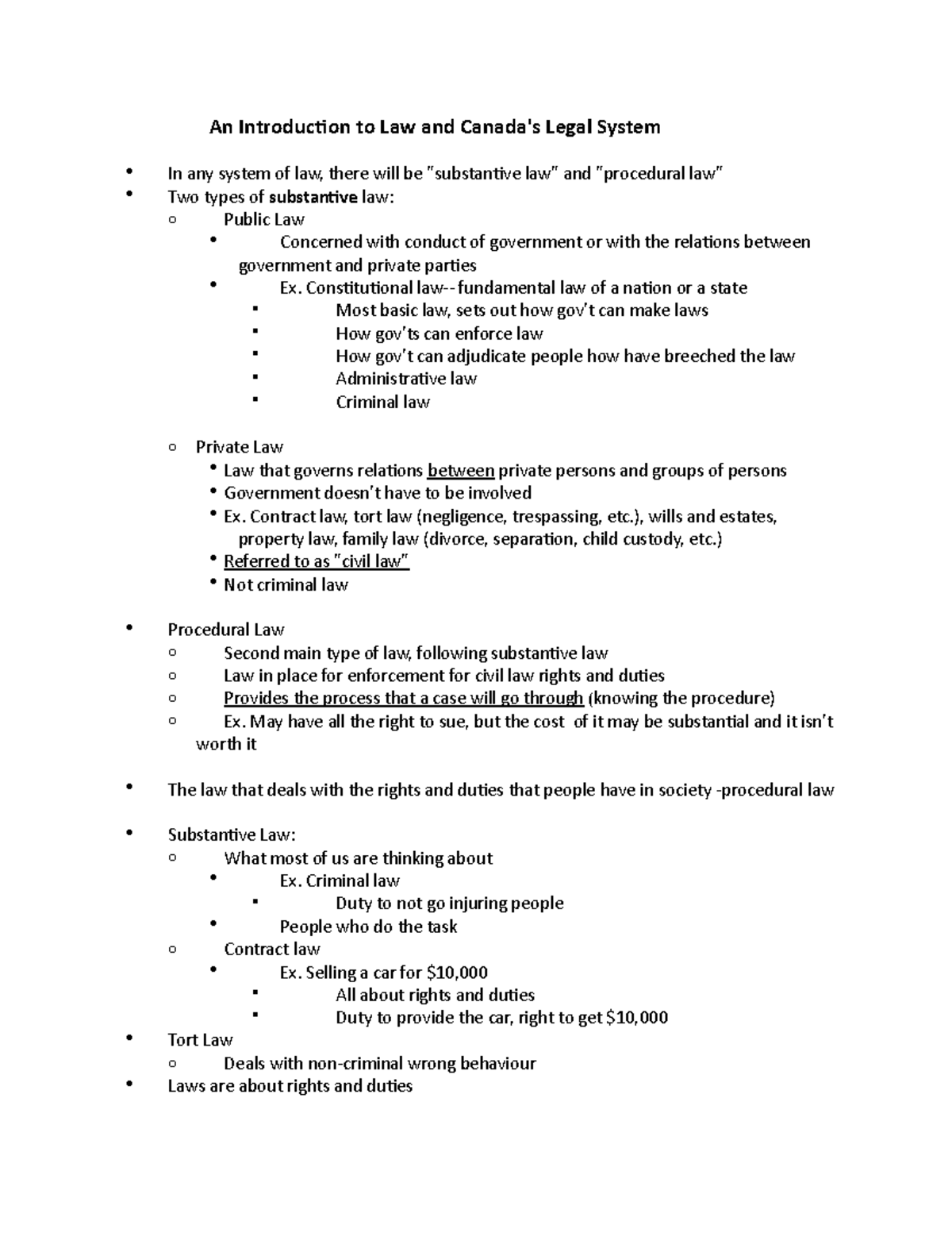Commercial law - All class lectures - An Introduction to Law and Canada ...