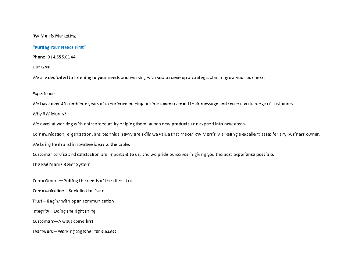 Yamir.A.Durruthy-WD2021-Skill Review-2-1 - RW Morris Marketing “Putting ...