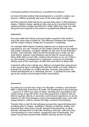 Lecture one- development psychology - Development psychology Lecture ...