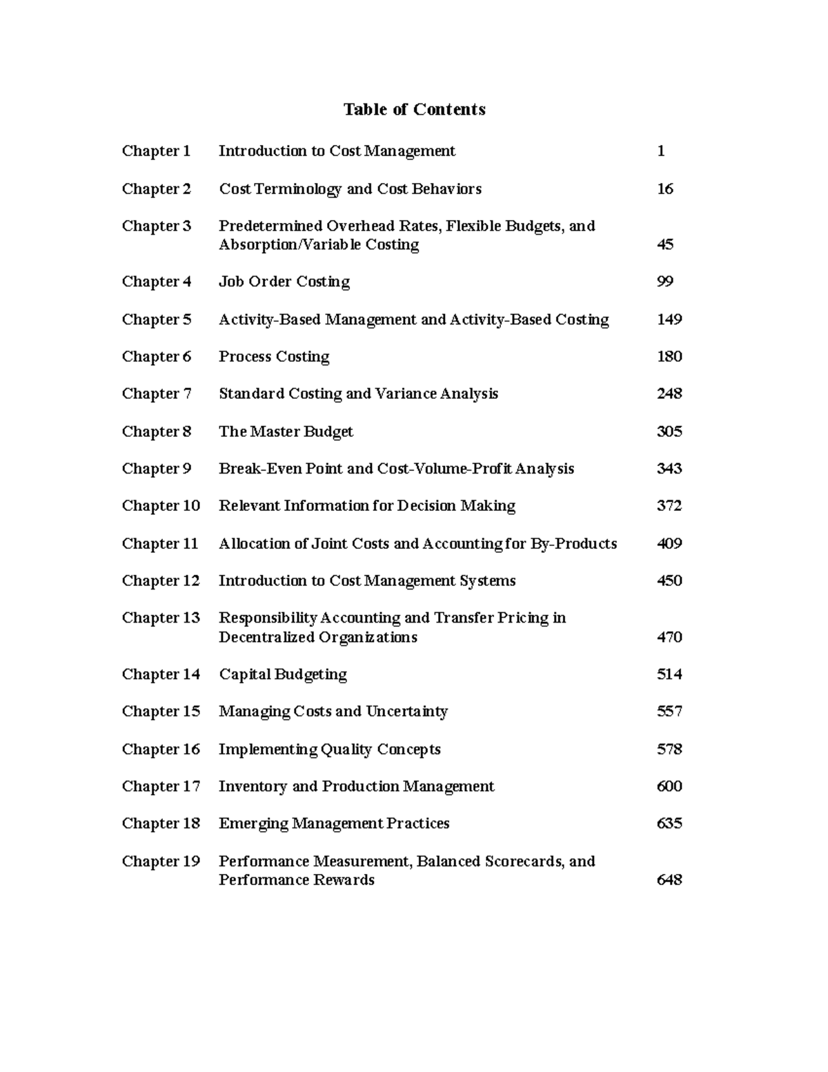 Table-of-contents - cost accounting testbank for accountancy students ...