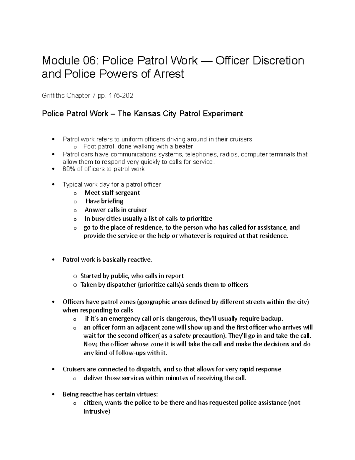 Module 06 - Police proffesionalismPatterns and Theories of Police ...