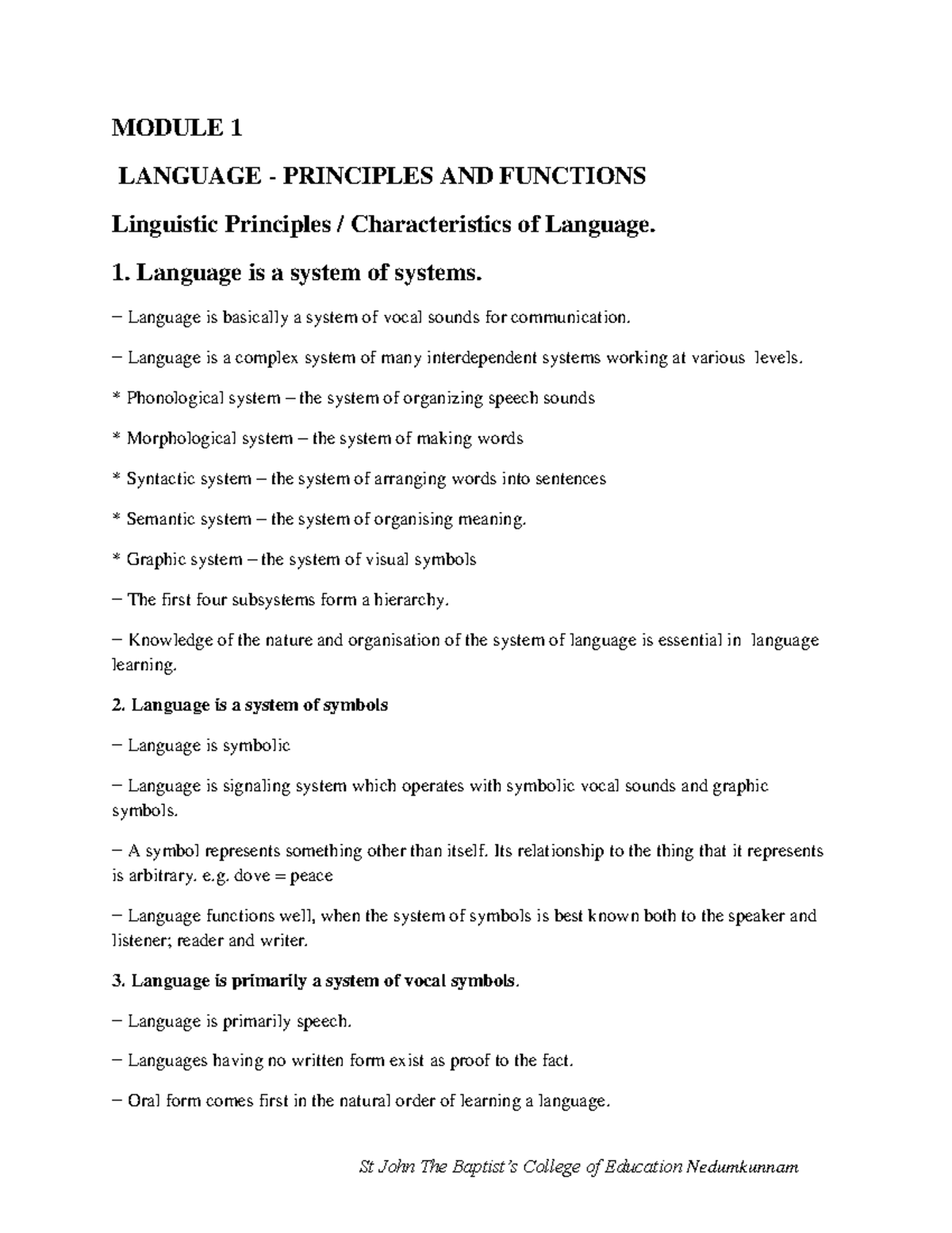 LAC Notes - LAC Lesson - MODULE 1 LANGUAGE - PRINCIPLES AND FUNCTIONS ...