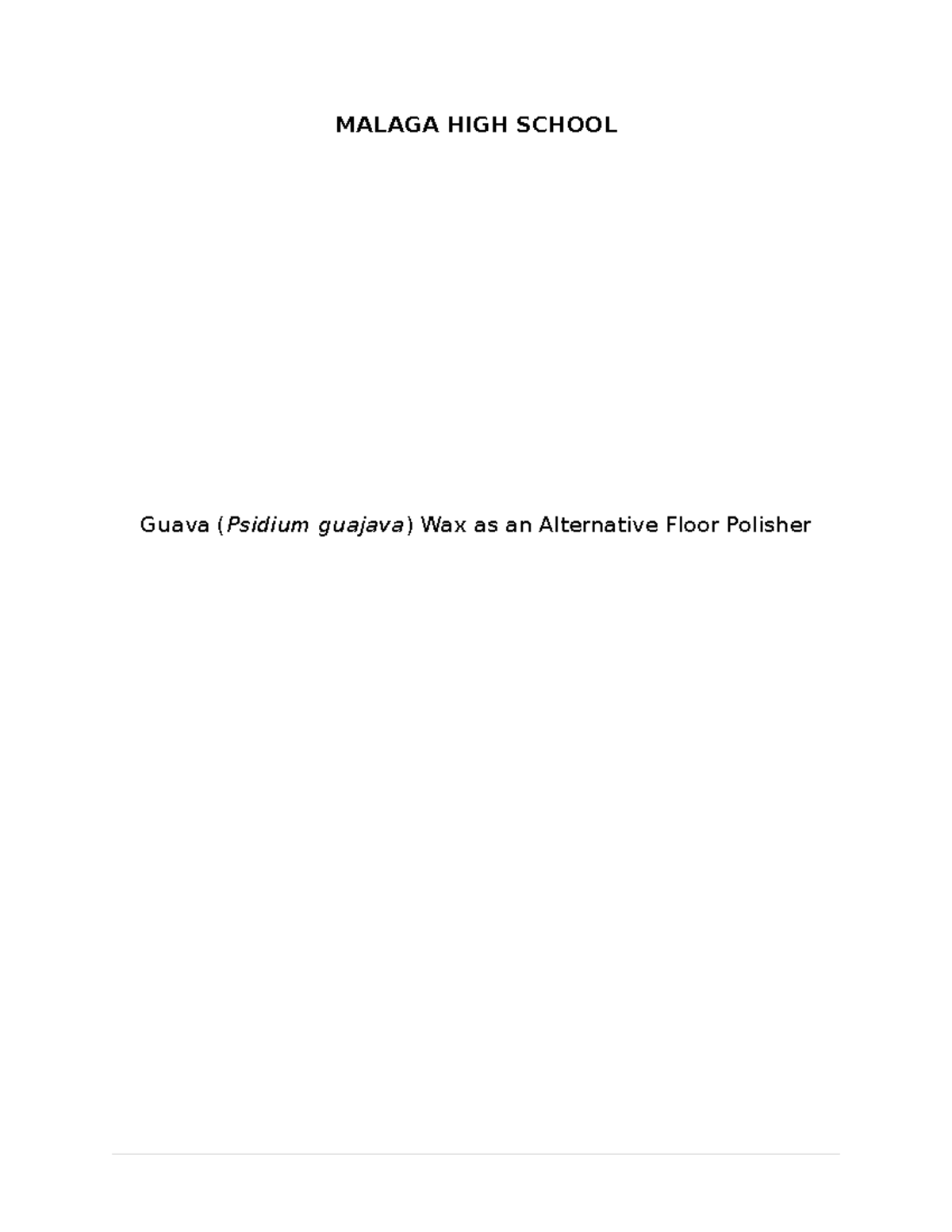 Introduction - Example of SIP - MALAGA HIGH SCHOOL Guava (Psidium ...