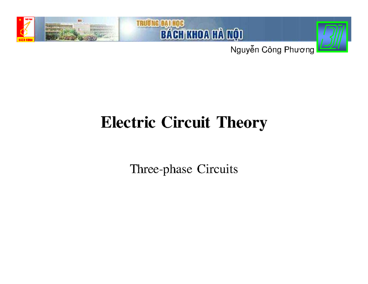 3 Three phase circuits 2020 mk - Electric Circuit Theory Three-phase ...